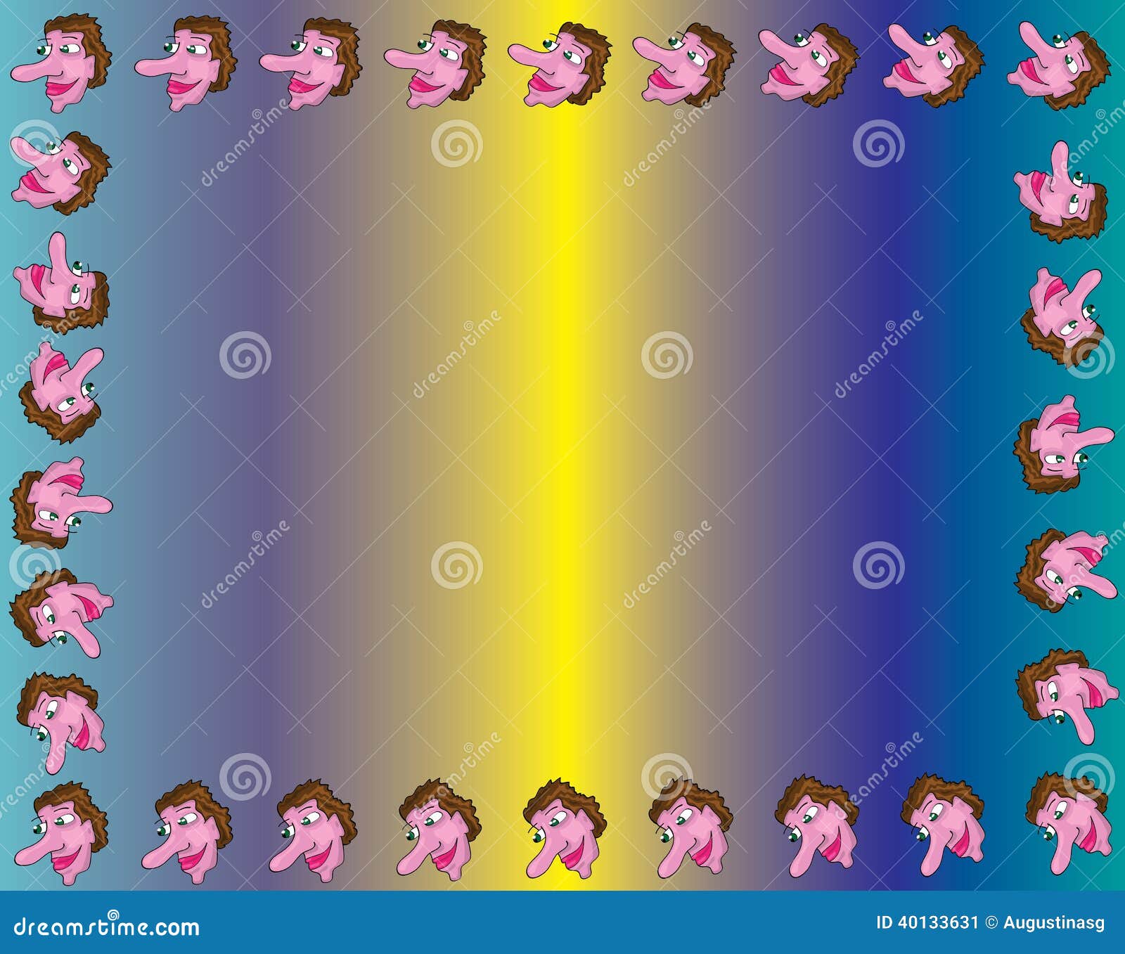 Cartoon face frame stock illustration. Illustration of female - 40133631