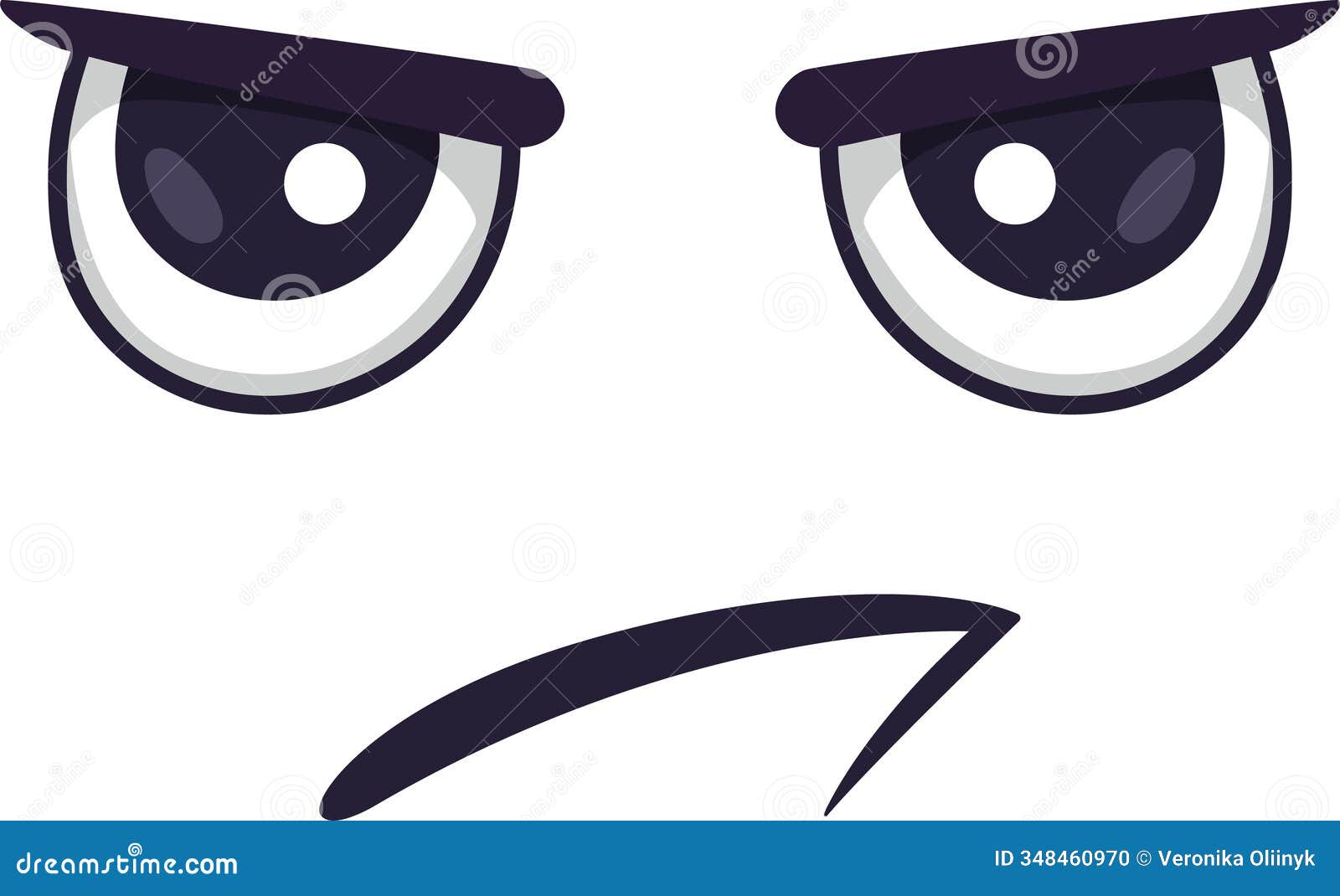 Angry Expression. Face With Angry Emotions. Stare, Frowning Eyebrows ...