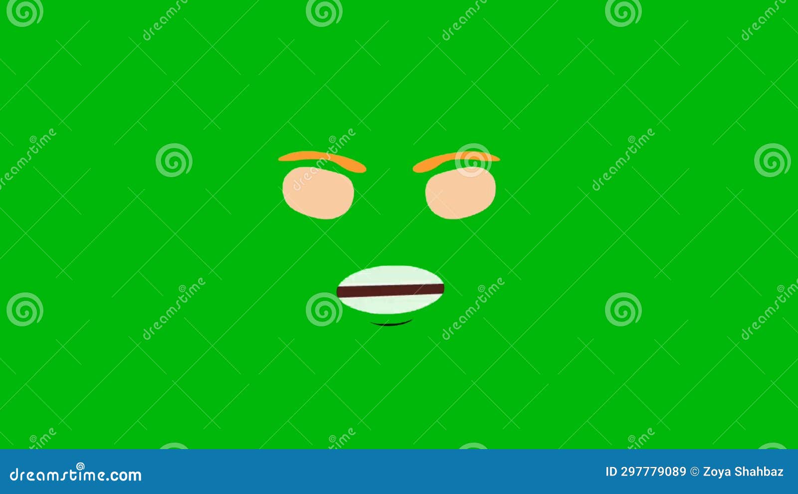 Angry Cartoon Face Green Screen Effect 4k Video Stock Video - Video of ...