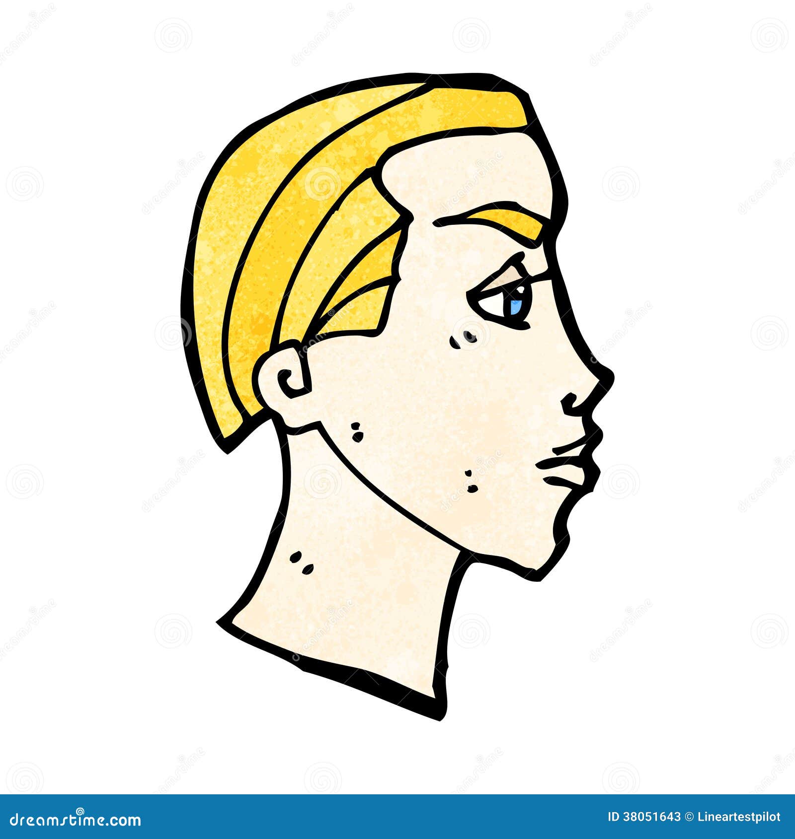 Cartoon face profile stock vector. Illustration of artwork - 38051643