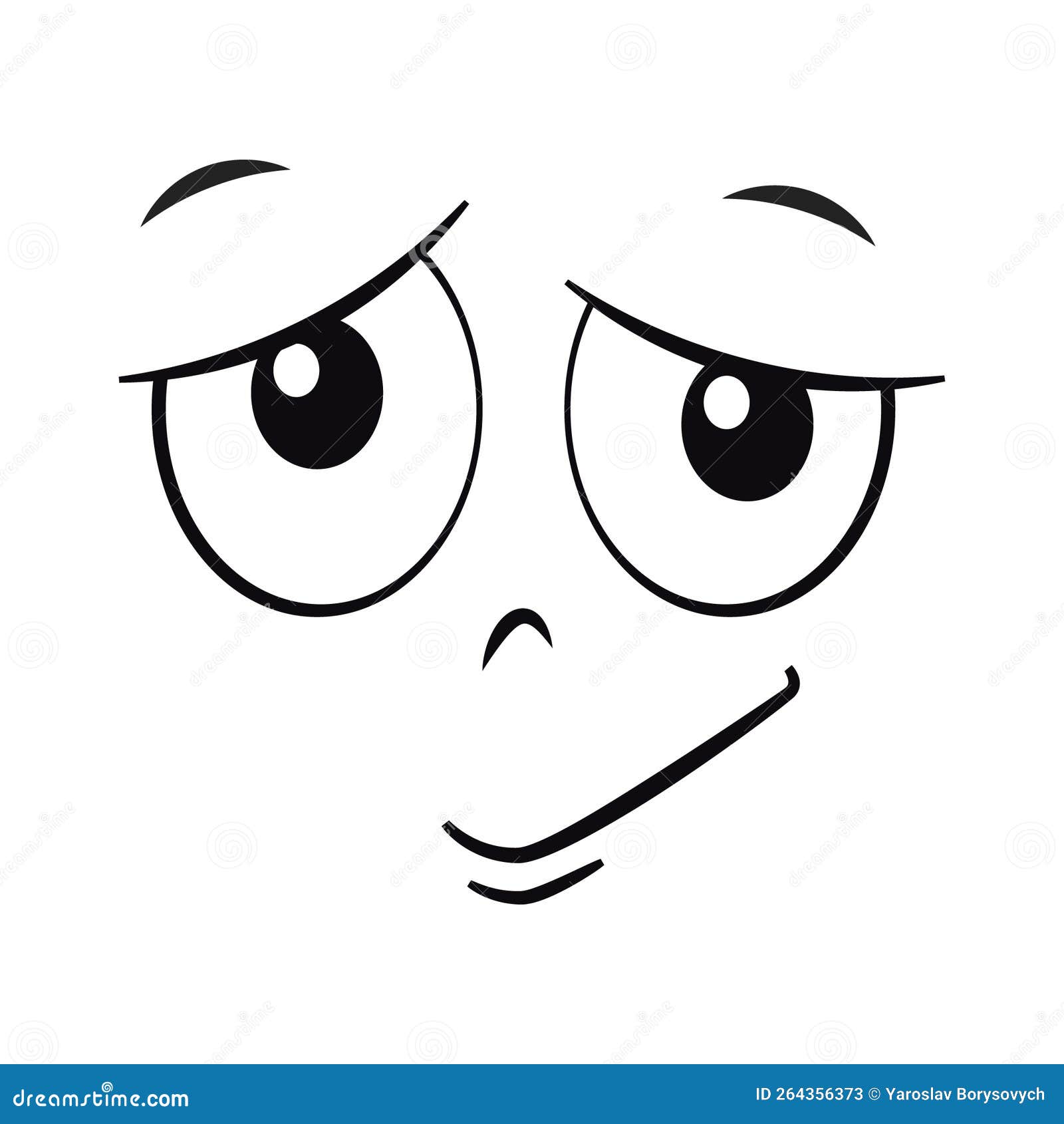 Cartoon Face with Raised Eyebrow Vector Stock Vector - Illustration of ...