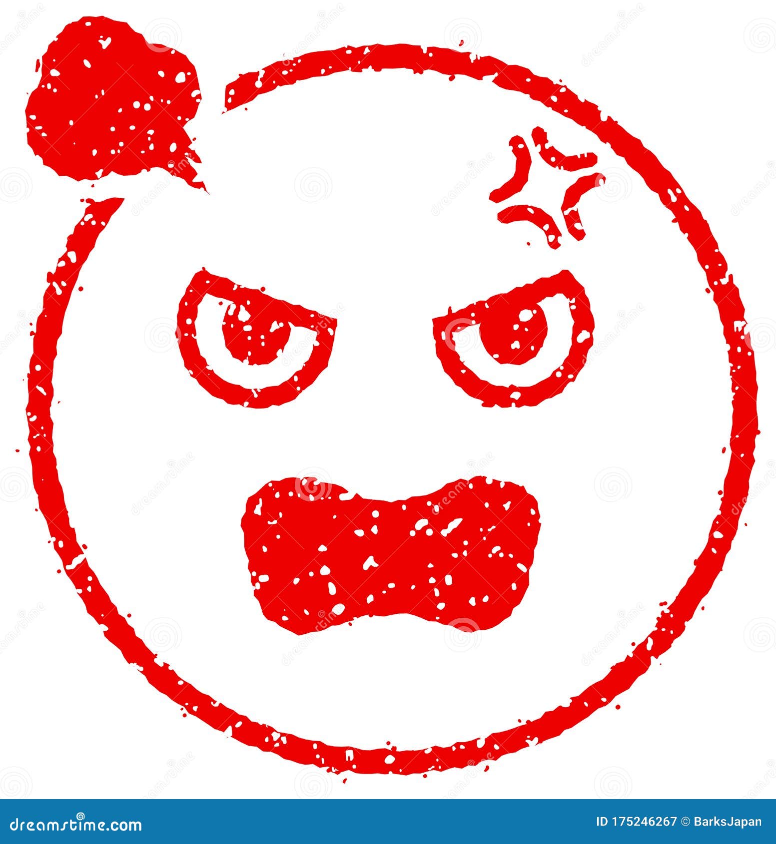 Cartoon Face Rubber Stamp Vector Illustration / Angry Stock Vector ...