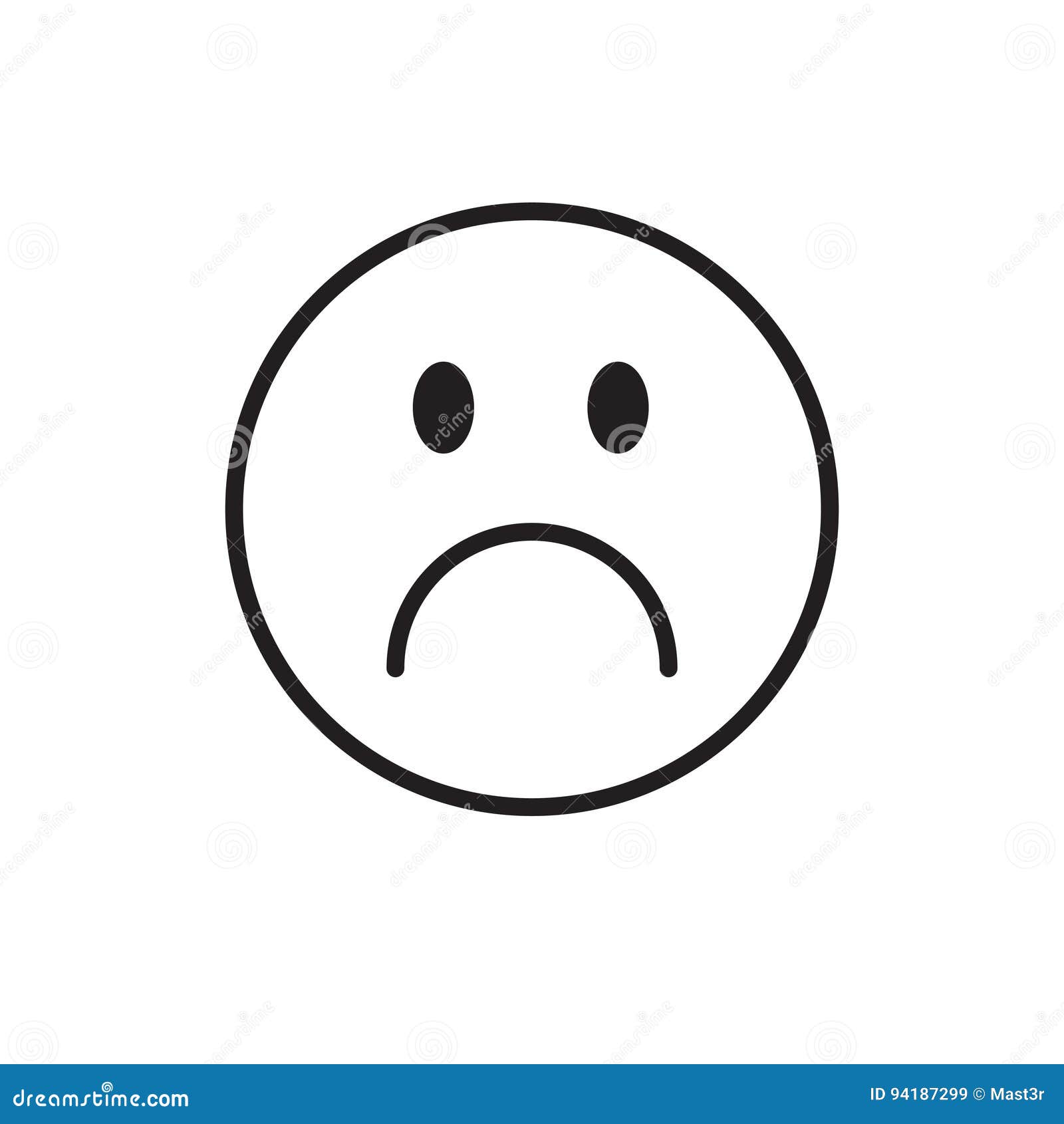 Cartoon Face Sad Negative People Emotion Icon Stock Vector ...