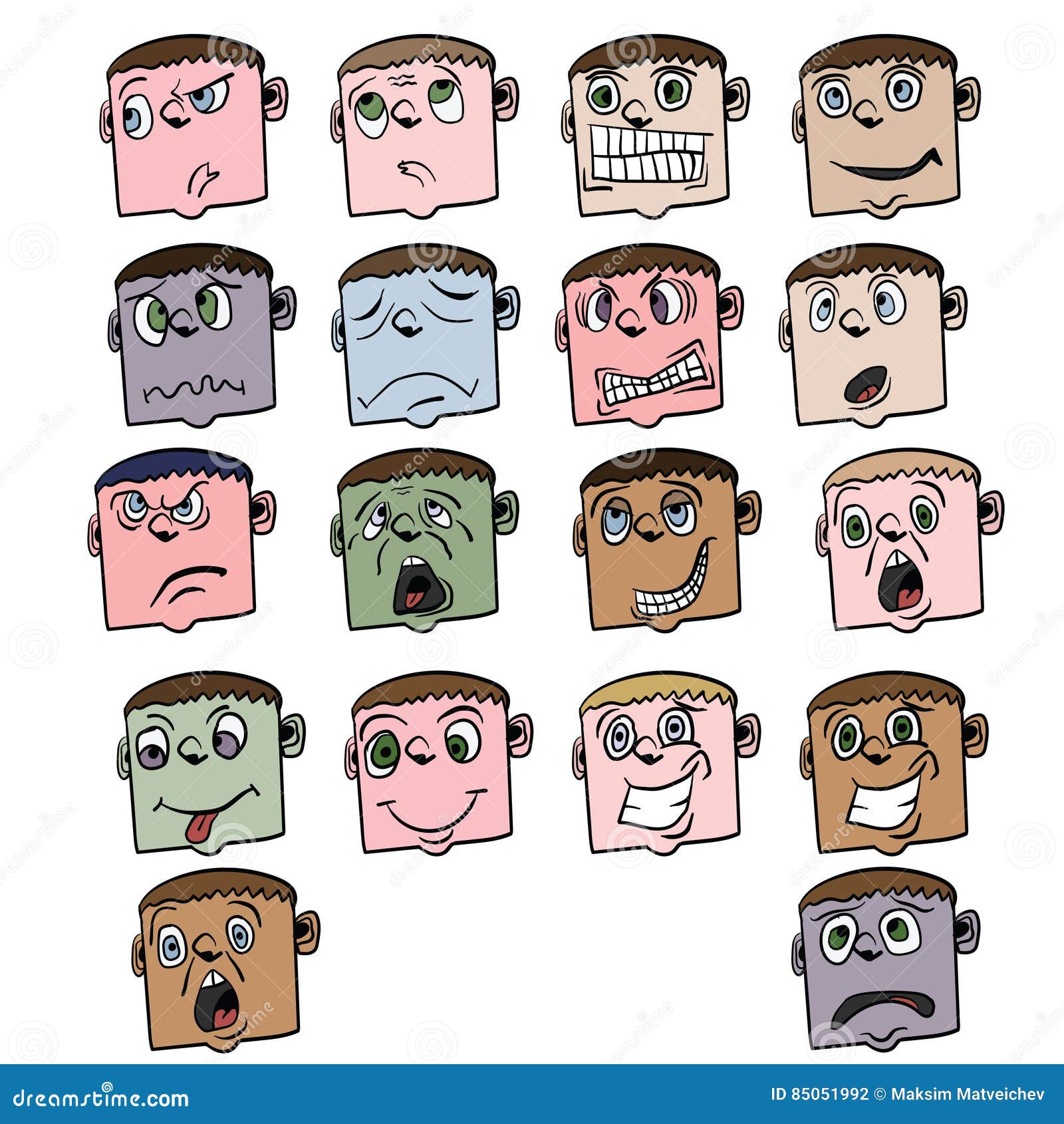 Cartoon face 2 stock vector. Illustration of vector, frown - 85051992