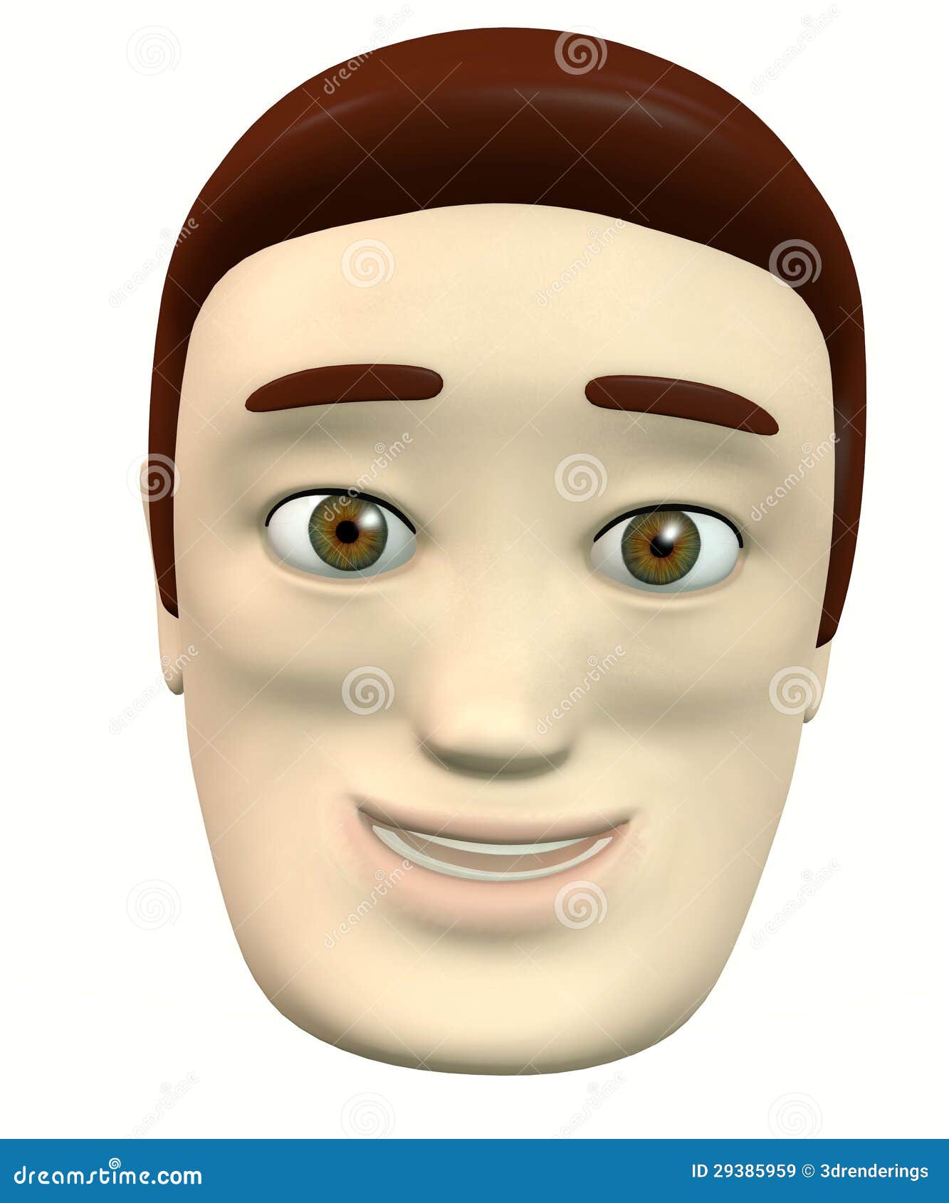 Cartoon face - smiling tom stock illustration. Illustration of render ...