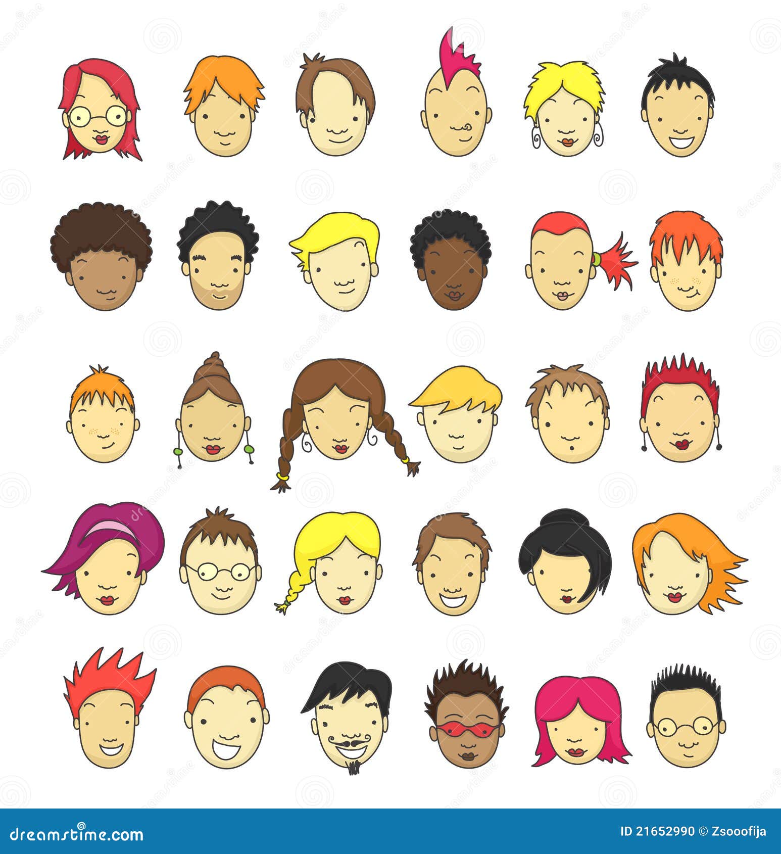 Cartoon Faces stock vector. Illustration of group, avatar - 21652990