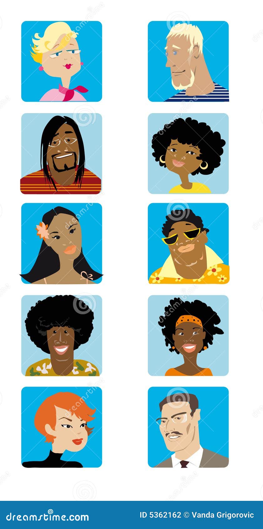 Cartoon Faces Collection stock vector. Illustration of design - 5362162