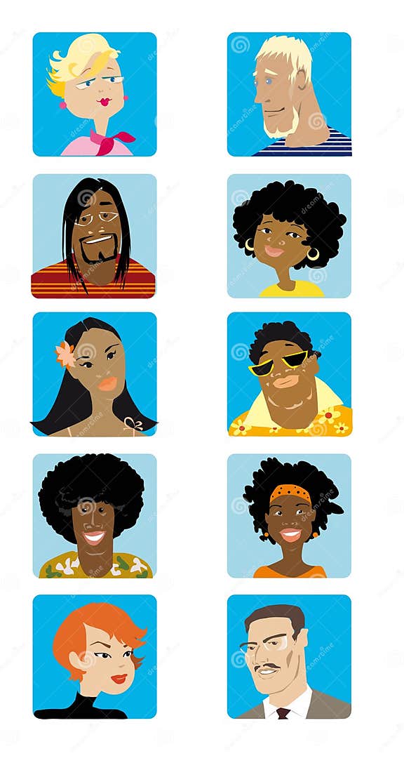 Cartoon Faces Collection stock vector. Illustration of design - 5362162