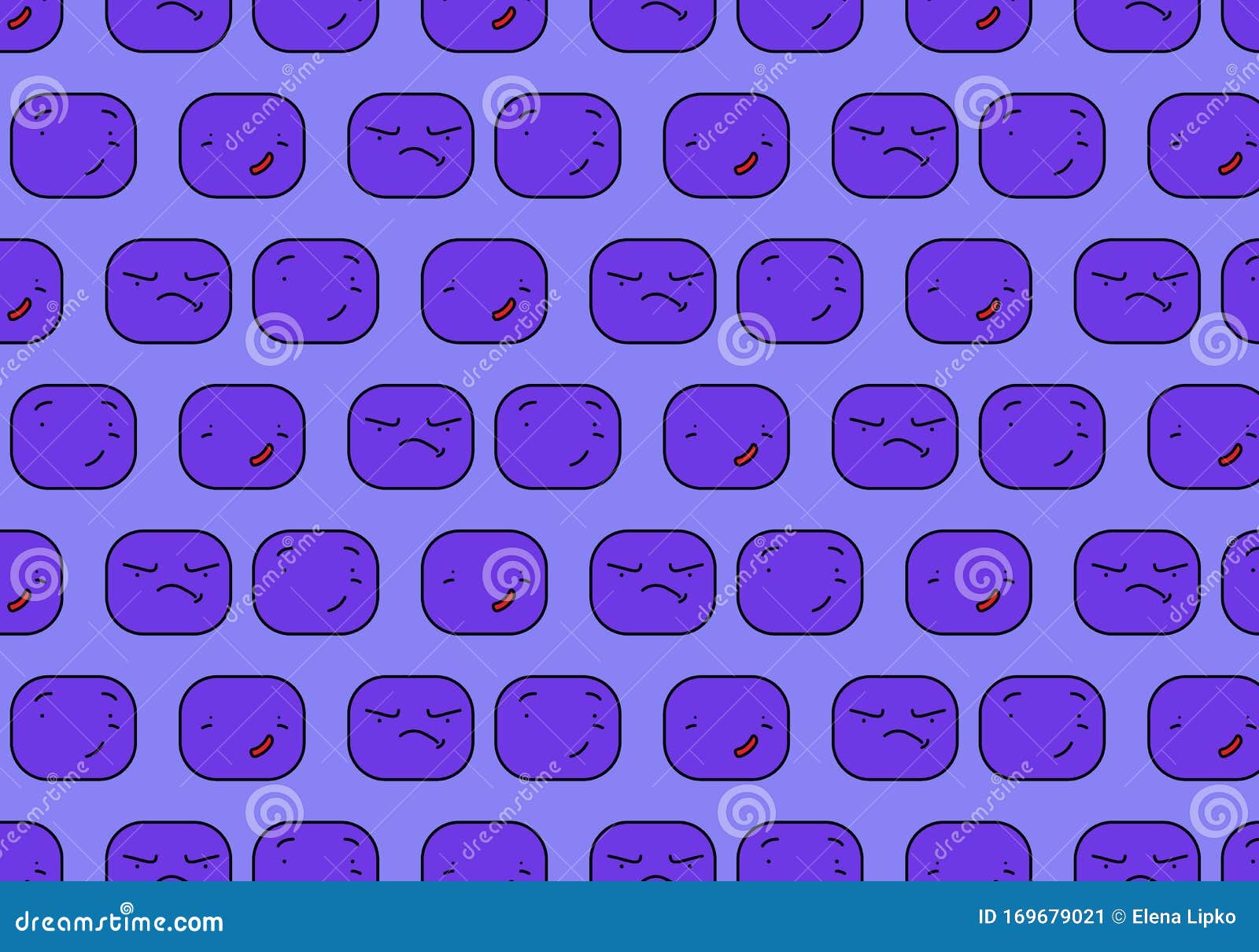 Cartoon Faces Expressions Vector Pattern. Smile Pattern Stock Vector ...