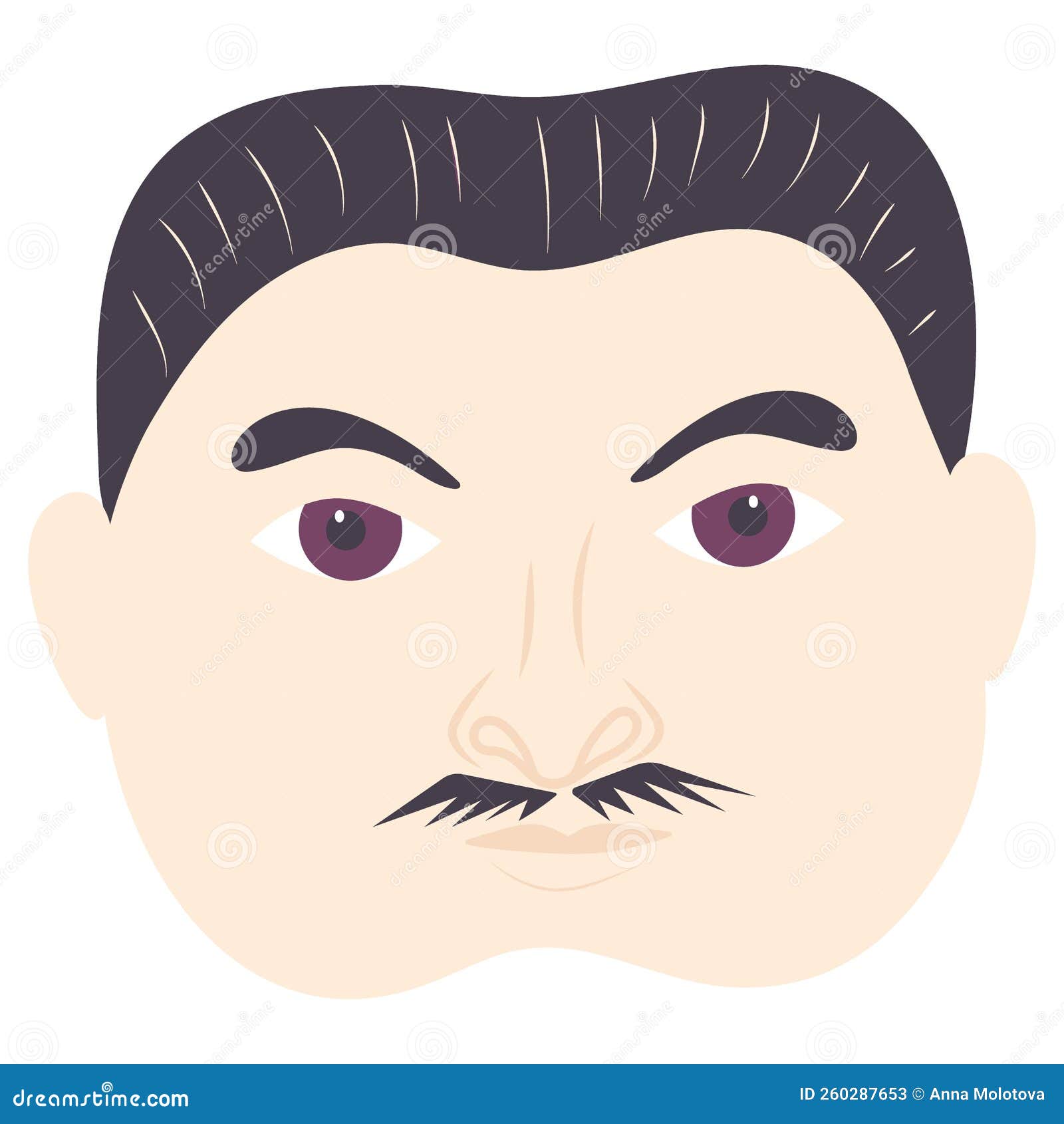 Cartoon Faces of a Man with a Mustache Stock Illustration ...