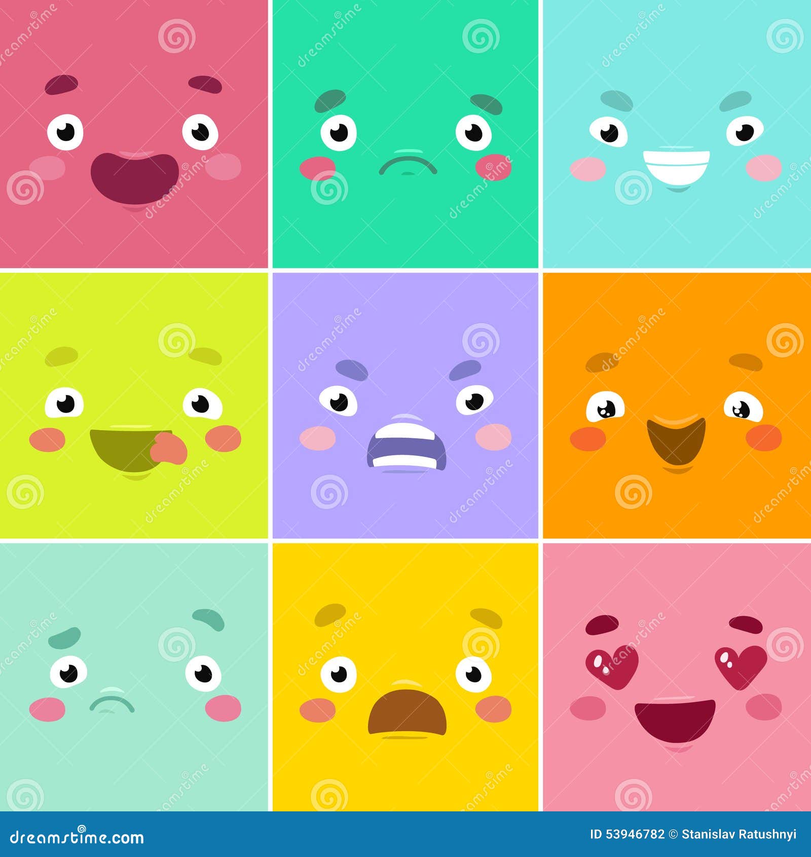 Cartoon Faces Vector Illustration | CartoonDealer.com #53946782
