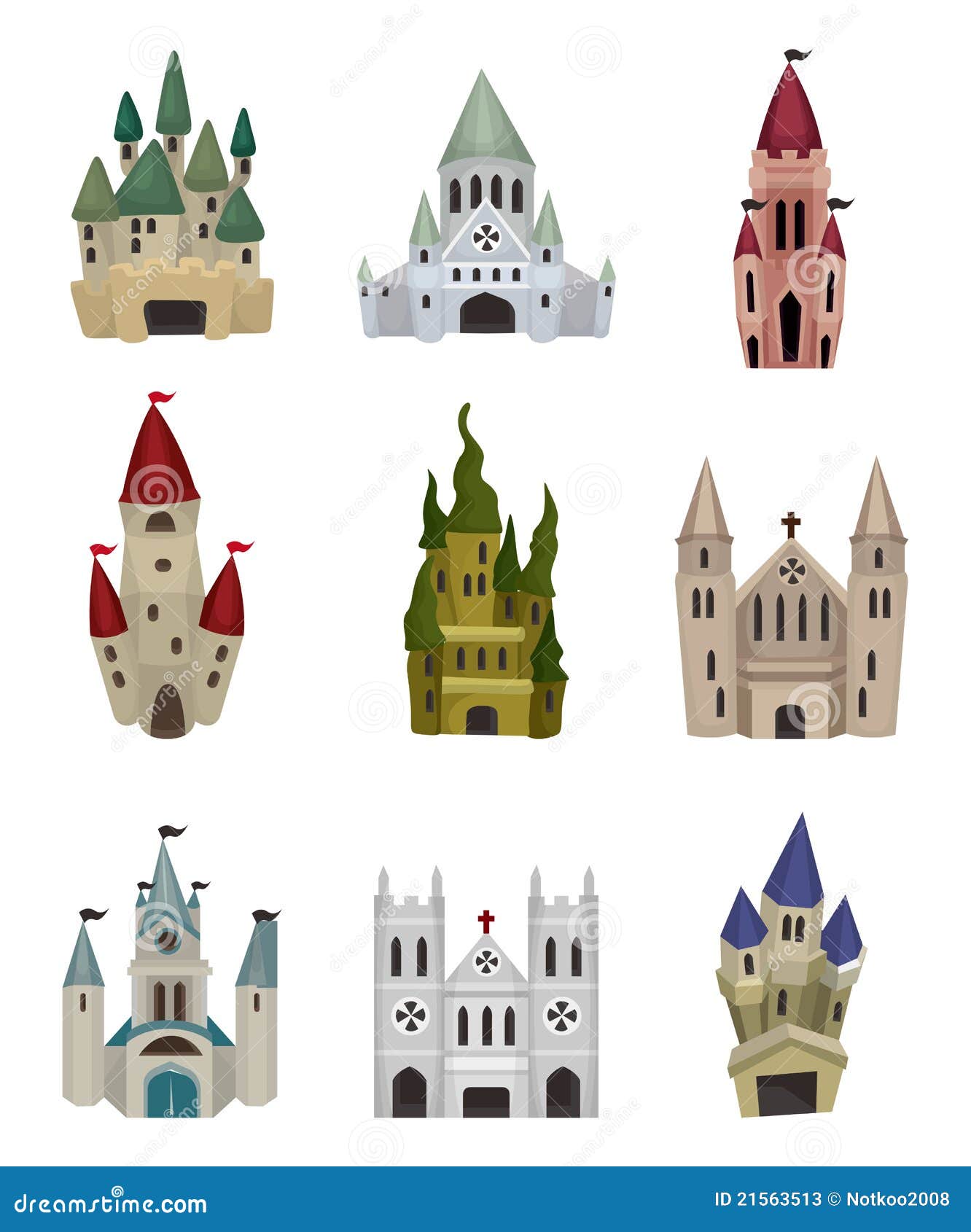 Cartoon Fairy Tale Castle Icon Stock Vector - Illustration of design ...