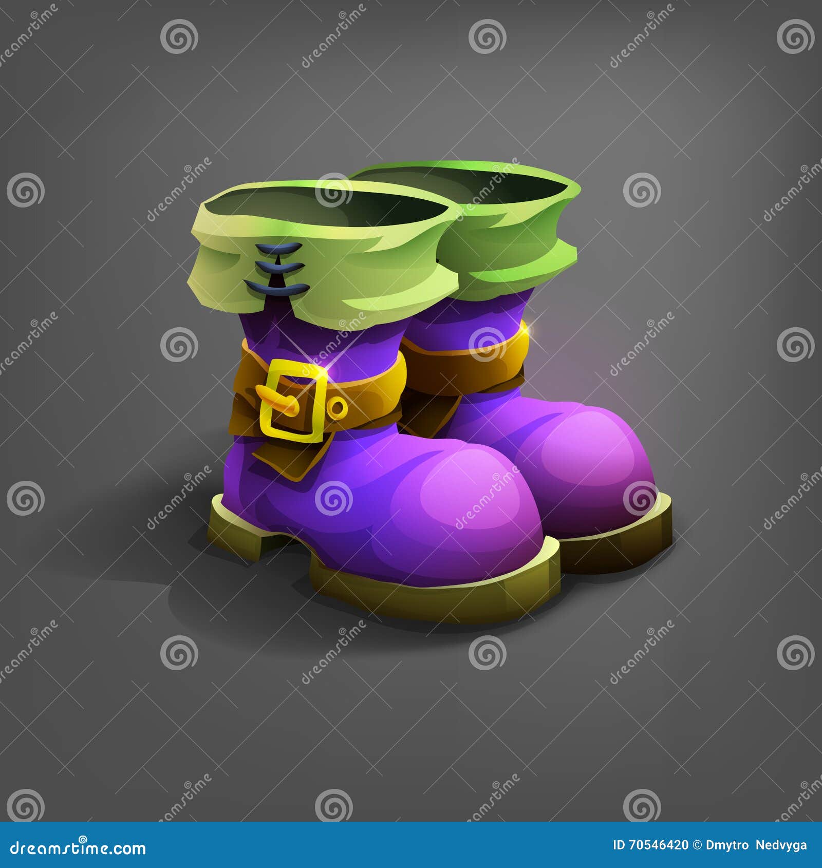 Cartoon fairytale boots. stock vector. Illustration of folklore - 70546420