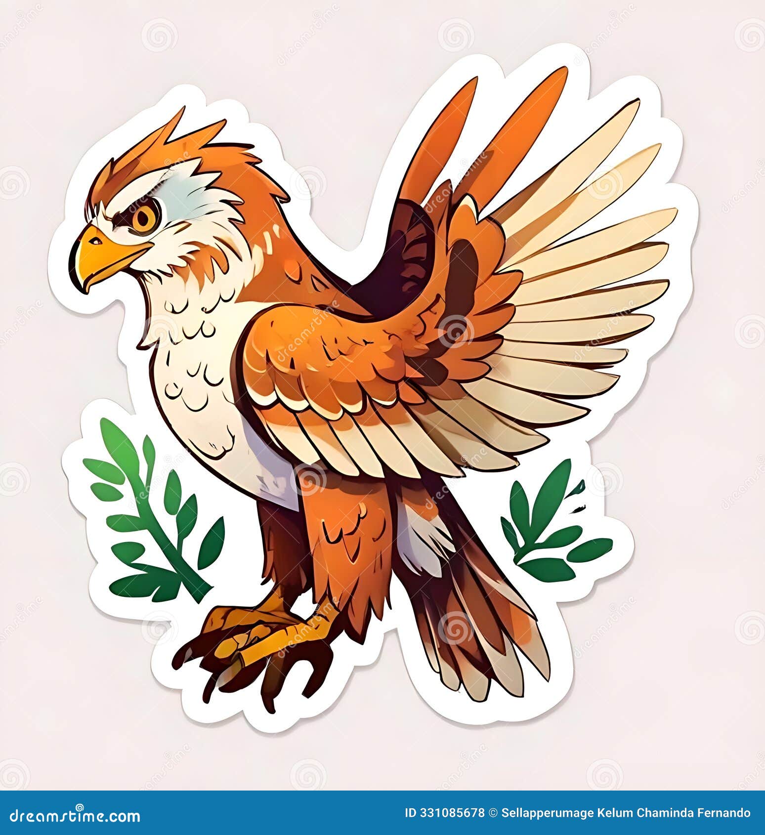 A Cartoon Falcon with Perfect Fun Illustration. Stock Illustration ...