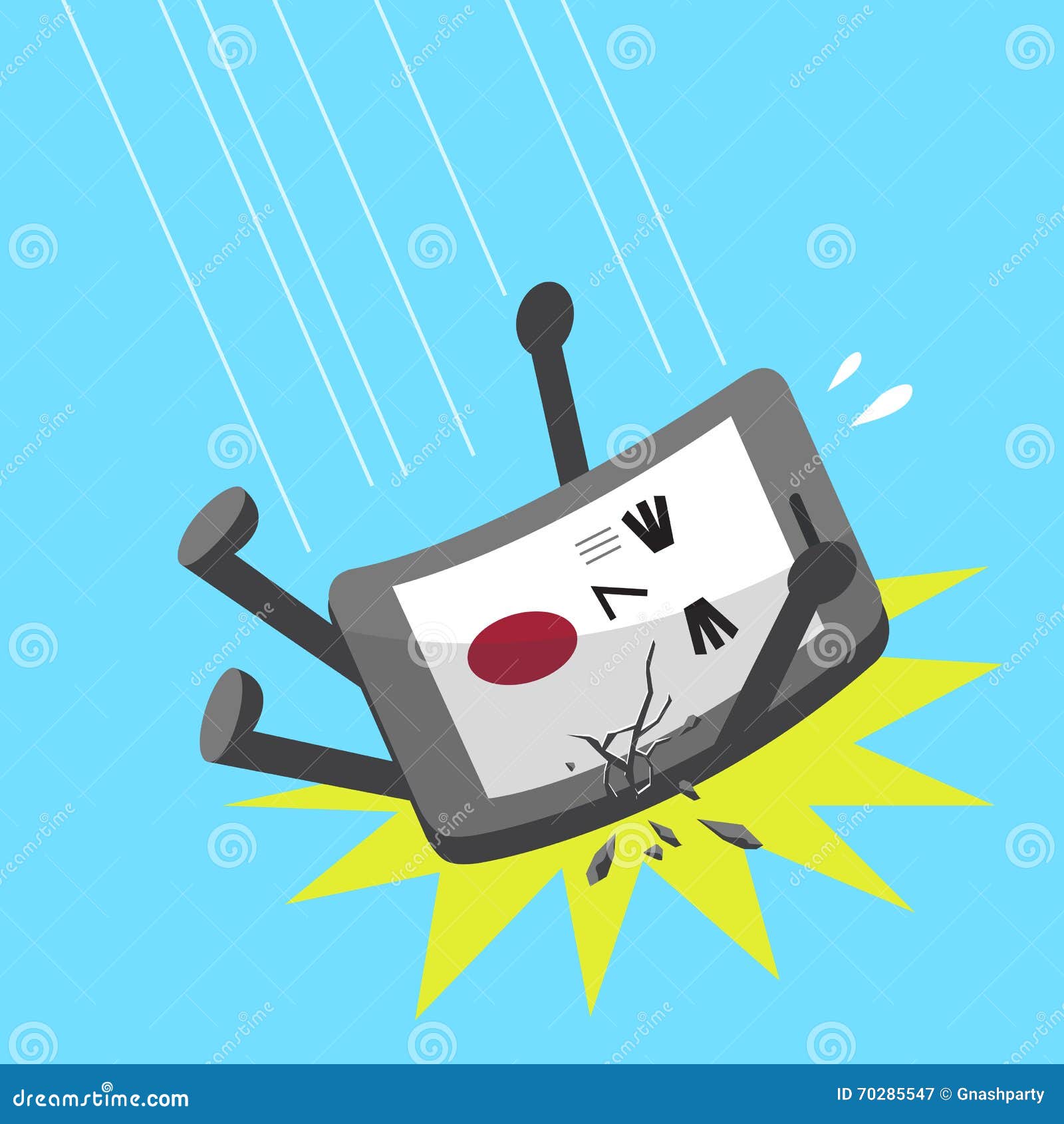 Cartoon Falling Smartphone Character Stock Vector - Illustration of ...