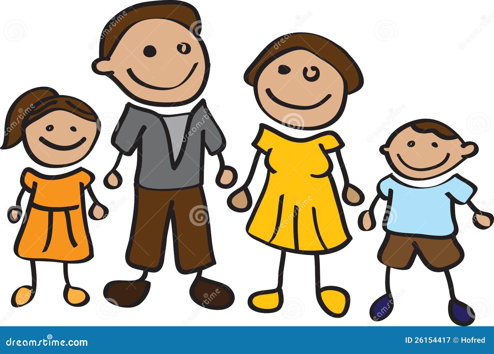 Cartoon family stock vector. Illustration of multicultural - 26154417