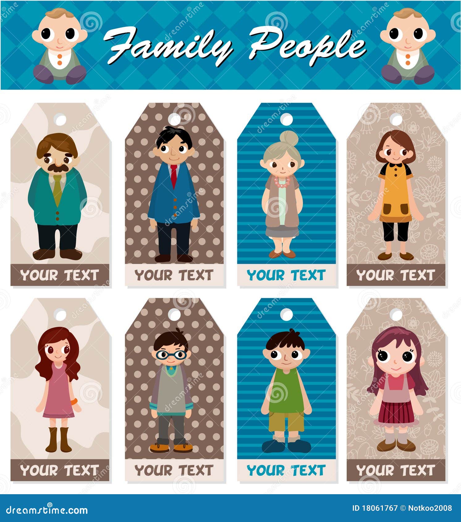 Cartoon family card stock vector. Illustration of celebration - 18061767