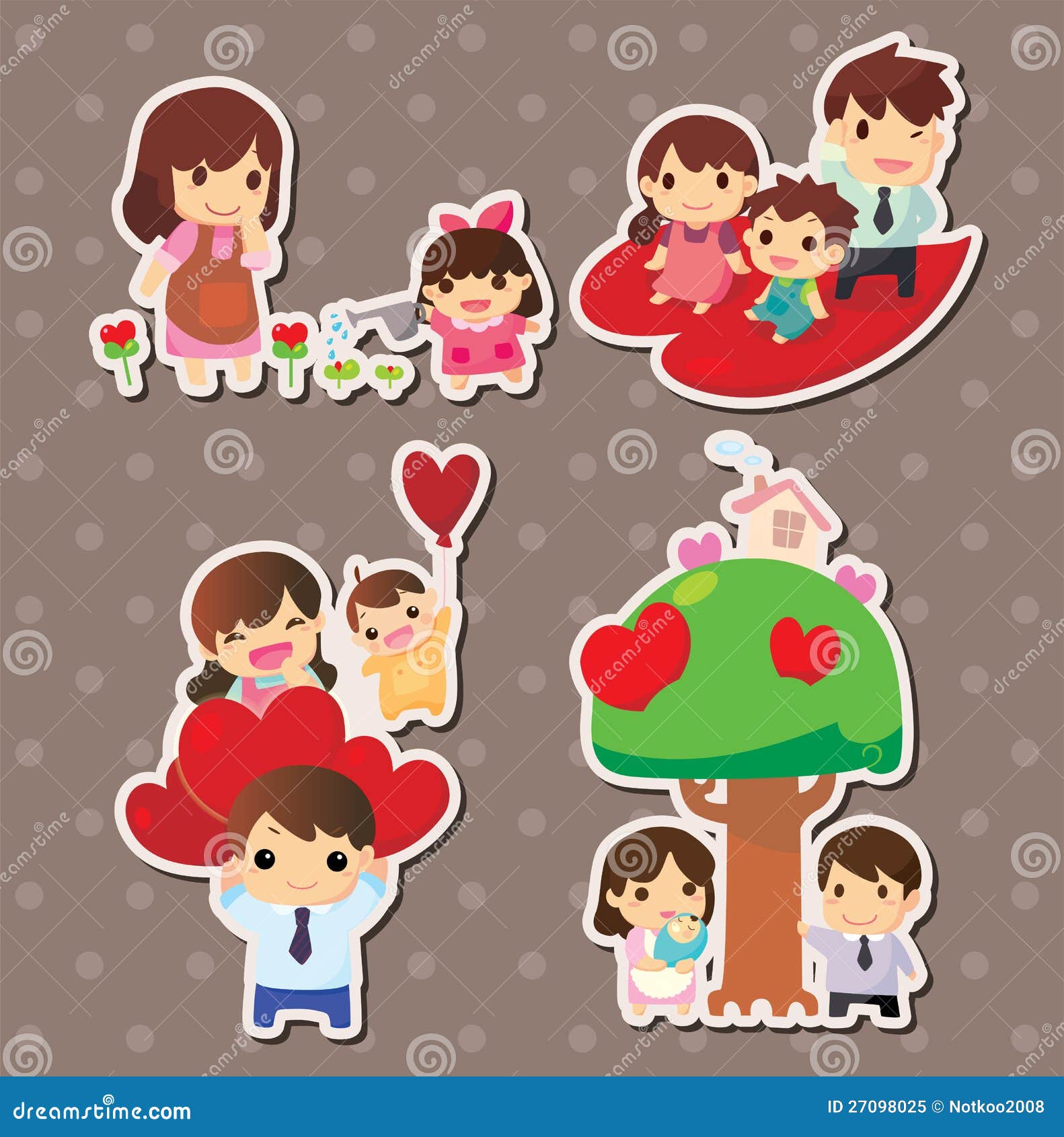 Cartoon Family Stickers | CartoonDealer.com #27098025