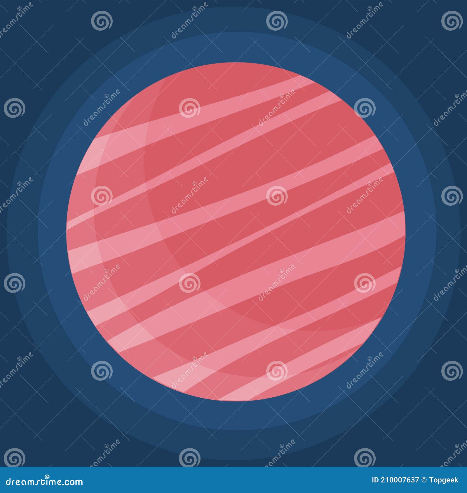 Fantastic Pink Planet on Dark Blue Space Background. Cosmic Object ...