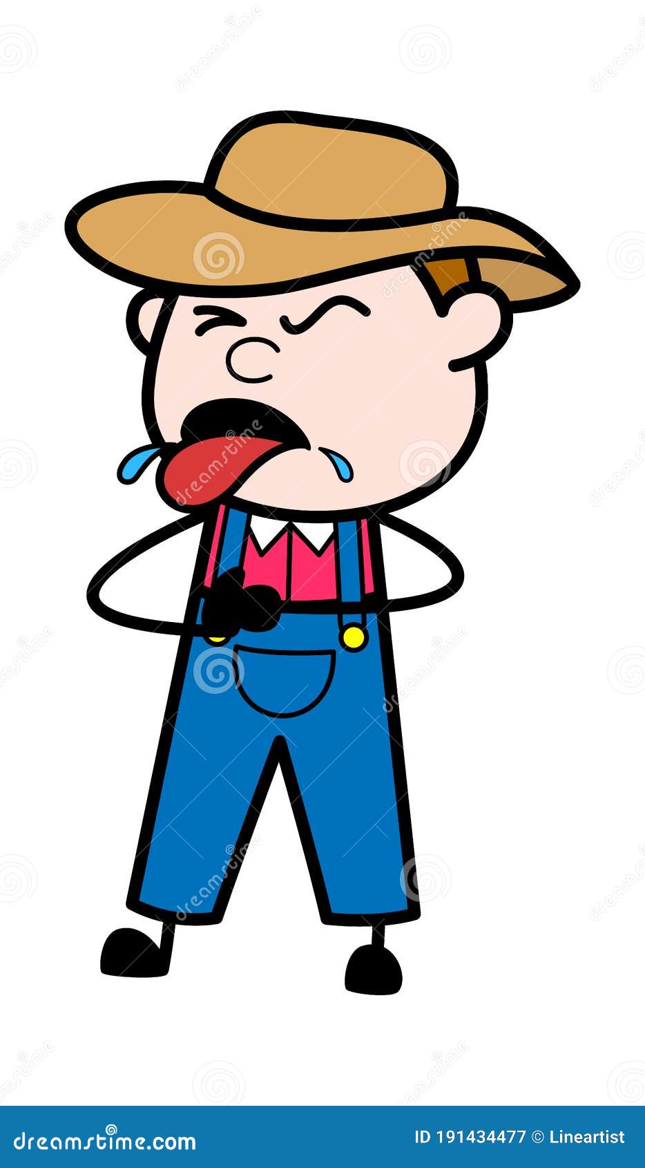 Cartoon Farmer Choking stock illustration. Illustration of farmer ...