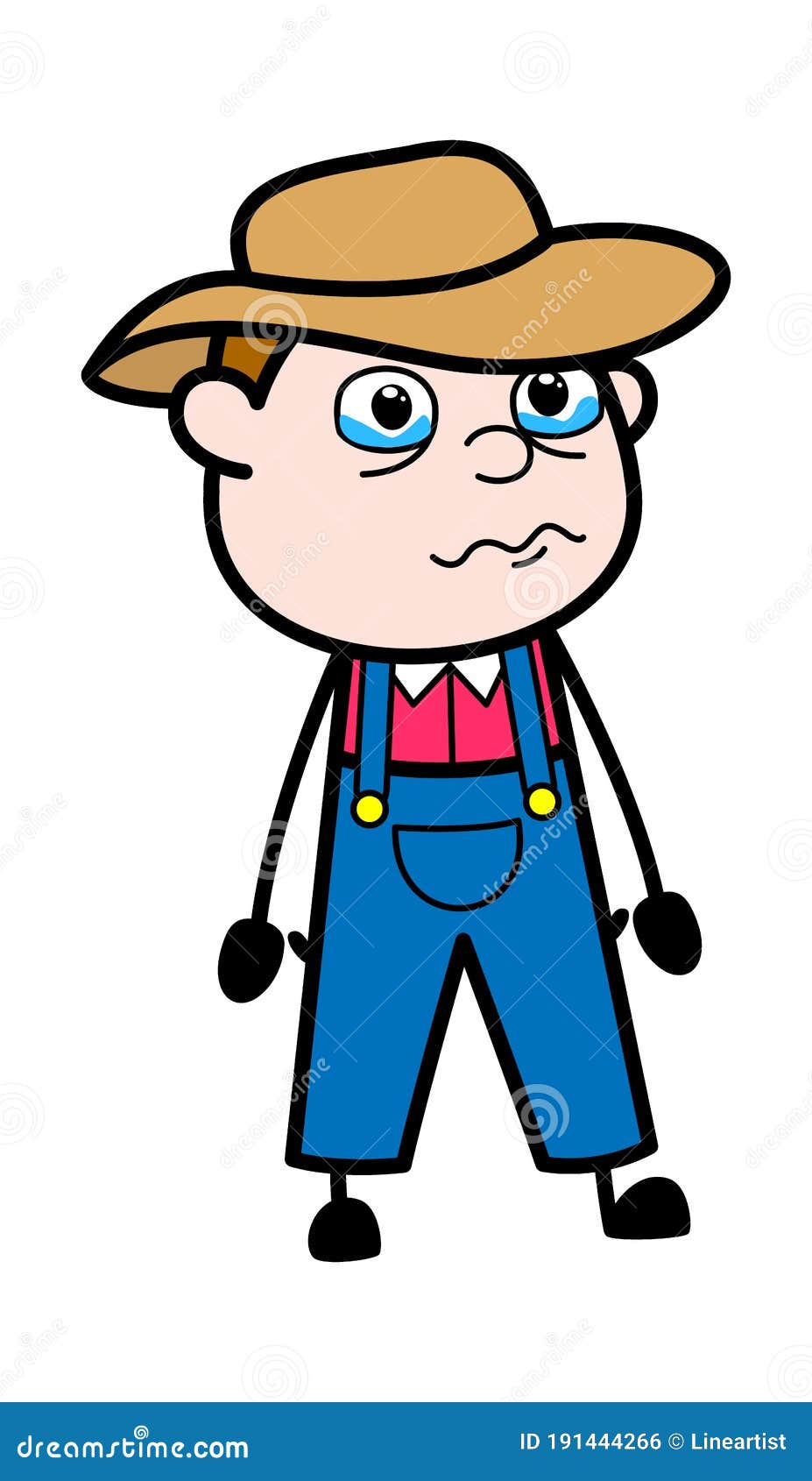 Cartoon Farmer Crying stock vector. Illustration of disappointed ...