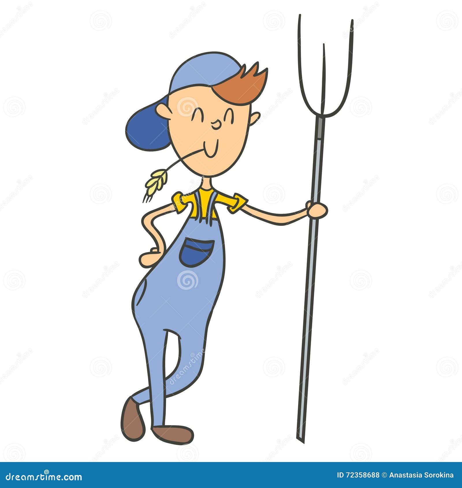 Cartoon farmer stock illustration. Illustration of icon - 72358688
