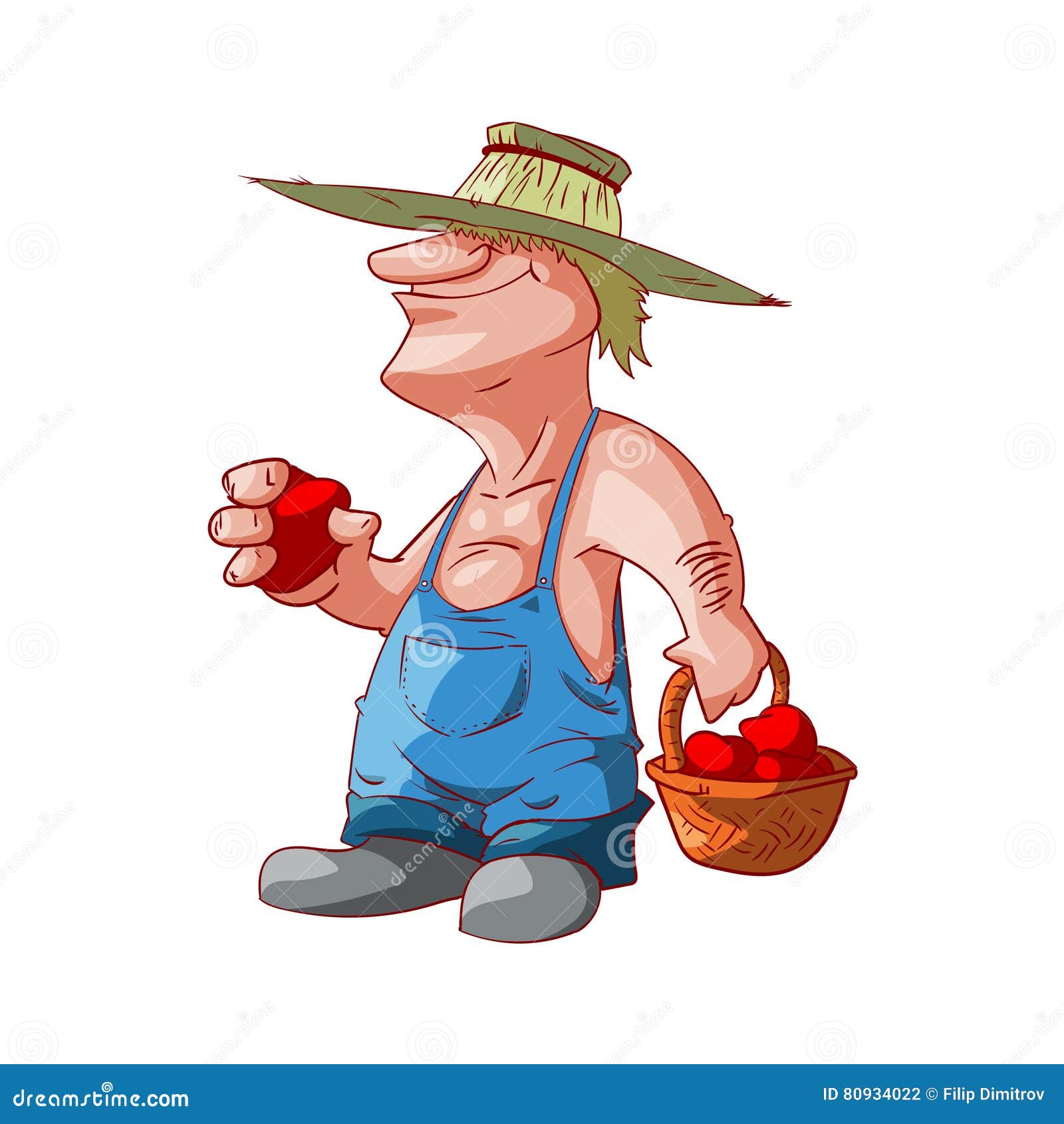 Cartoon farmer or redneck stock vector. Illustration of fresh - 80934022