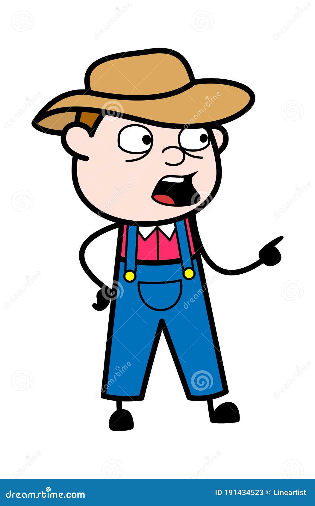 Cartoon Farmer Saying Something Stock Illustration - Illustration of ...