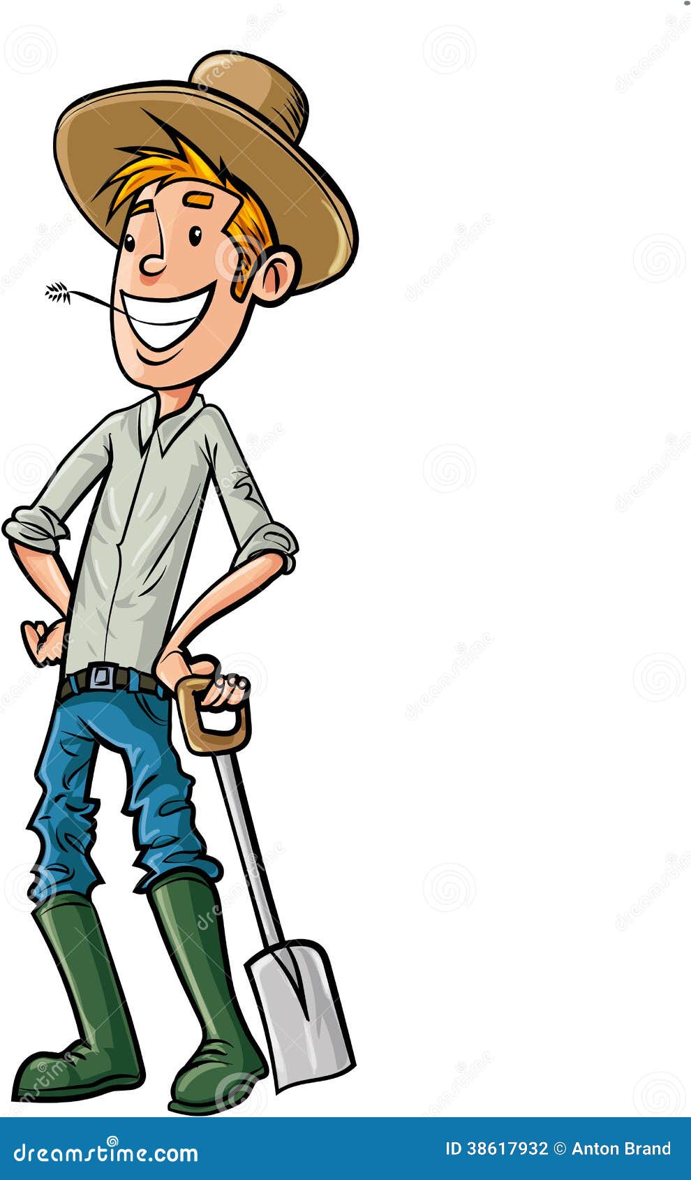 Cartoon Farmer With A Spade Stock Photo | CartoonDealer.com #38617932