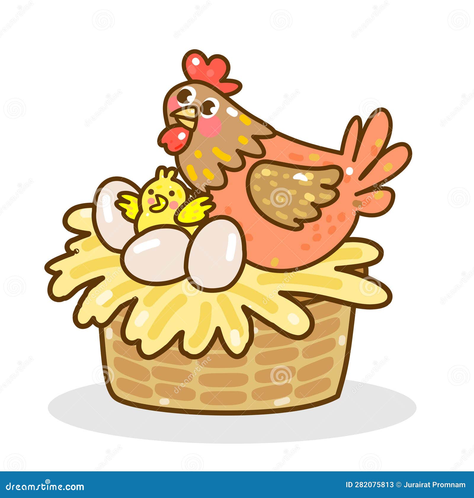 Cartoon Funny Chicken Character Vector. Stock Illustration ...