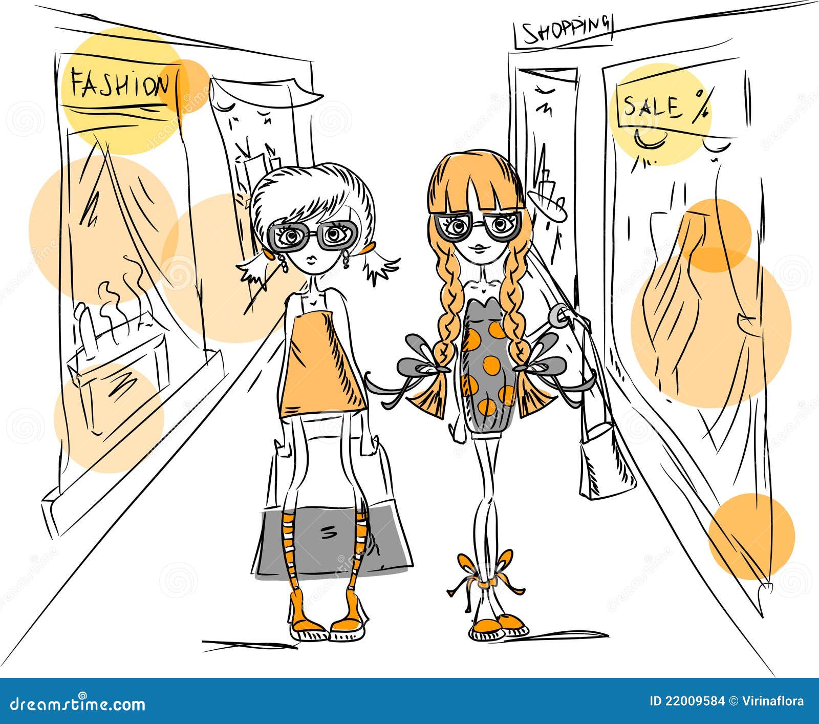 Cartoon Fashionable Girls,vector Stock Vector - Illustration of ...