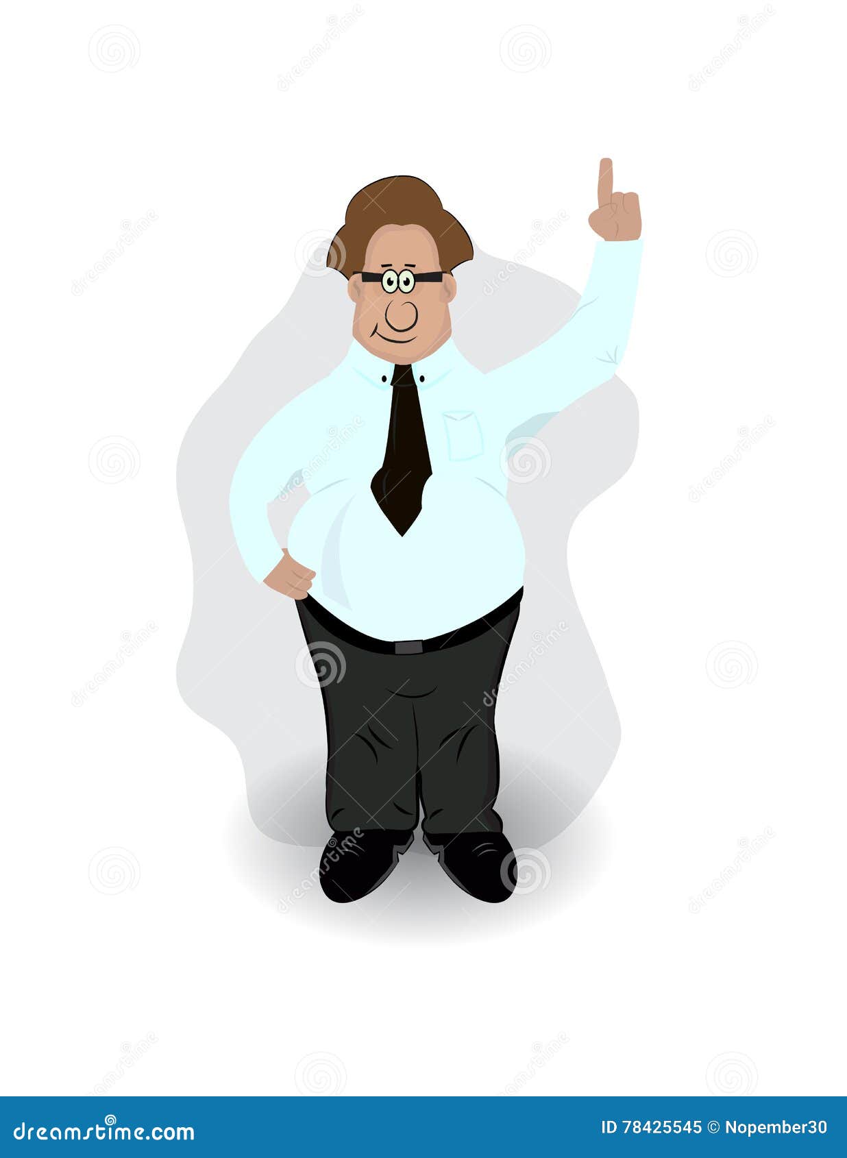 Cartoon Fat Boss Pointingup Stock Vector - Illustration of person ...