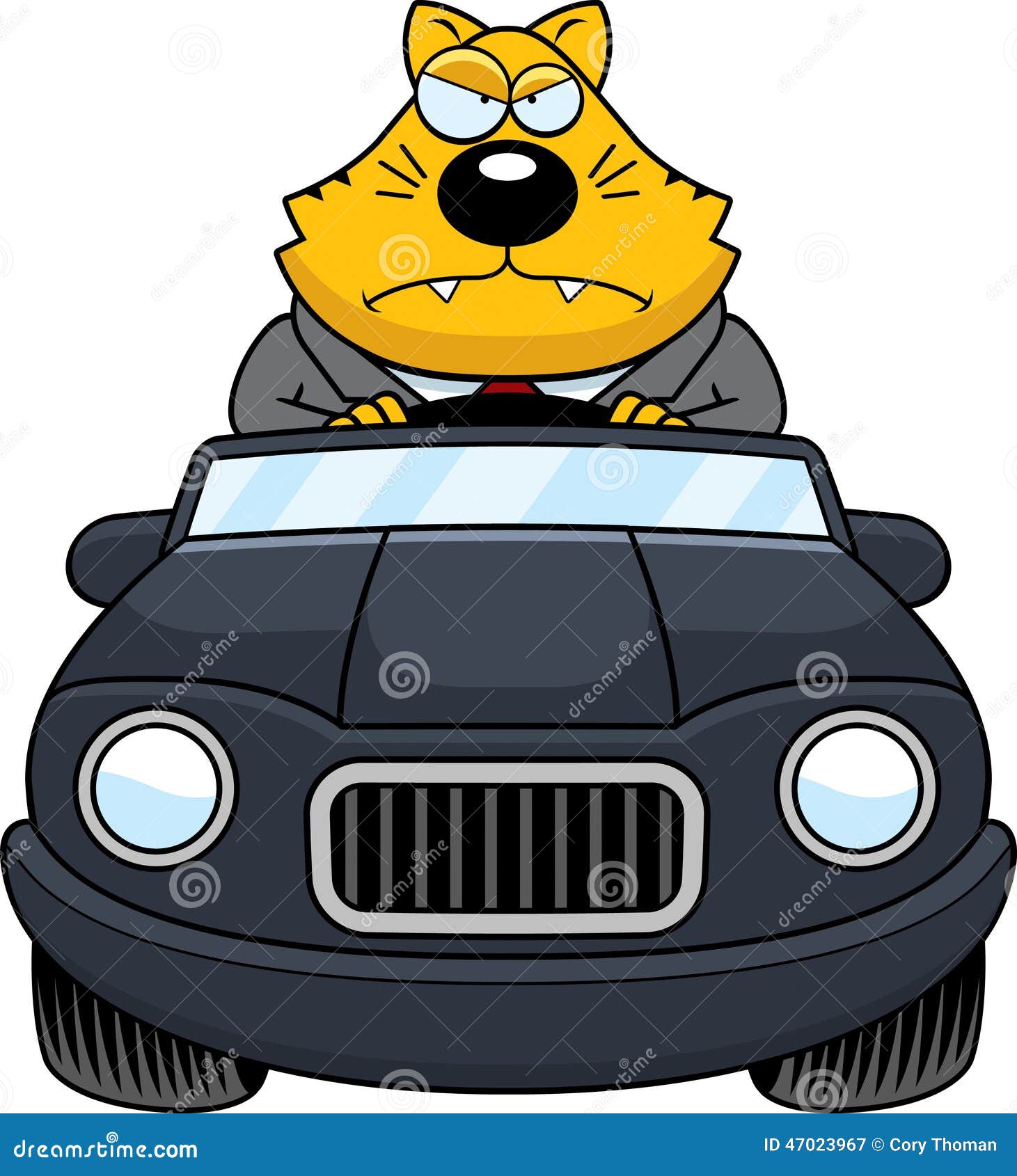 Cartoon Fat Cat Driving Angry Stock Vector - Illustration of road ...
