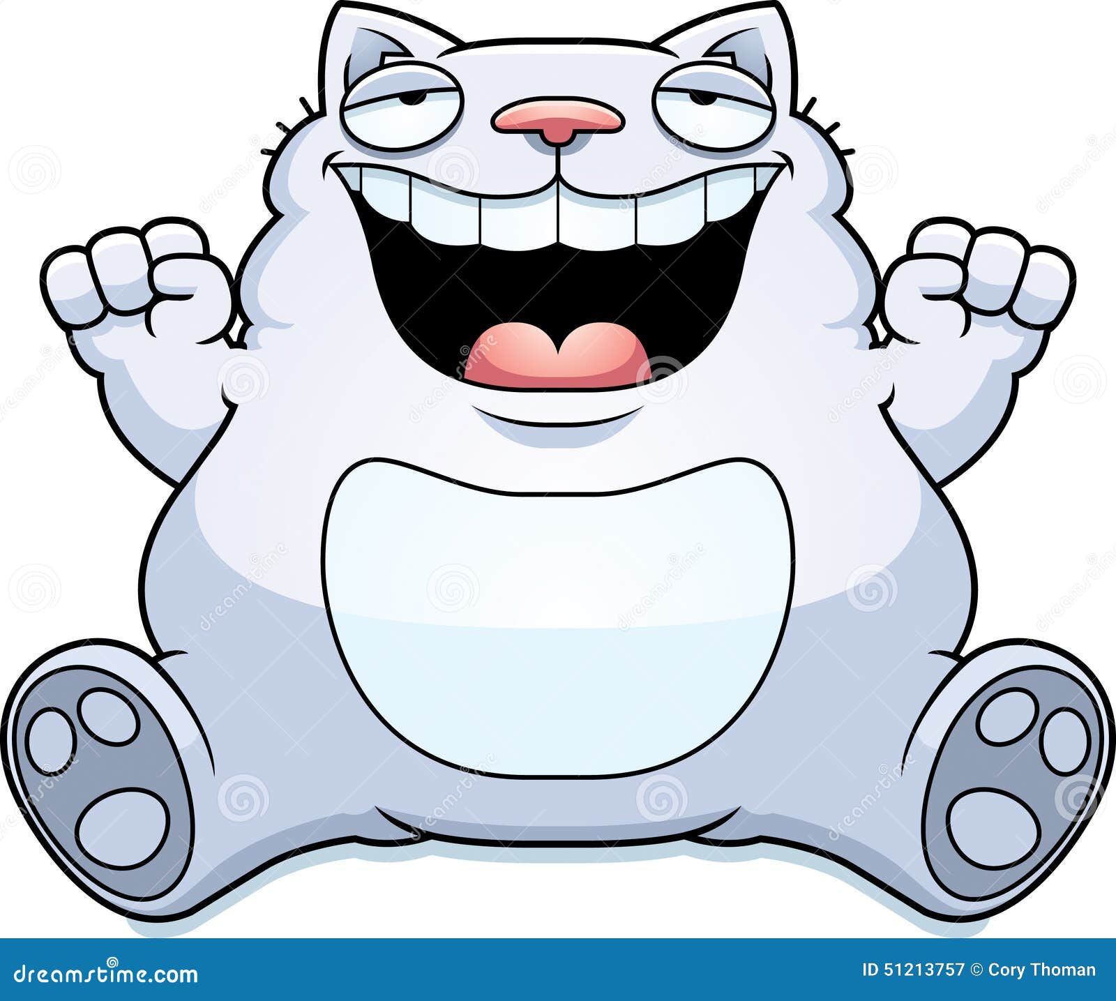 Cartoon Fat Cat Sitting stock vector. Illustration of smiling - 51213757