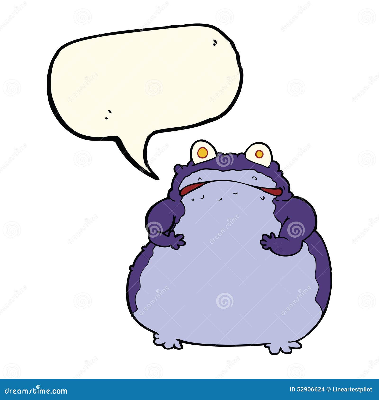 Cartoon Fat Frog with Speech Bubble Stock Illustration - Illustration ...