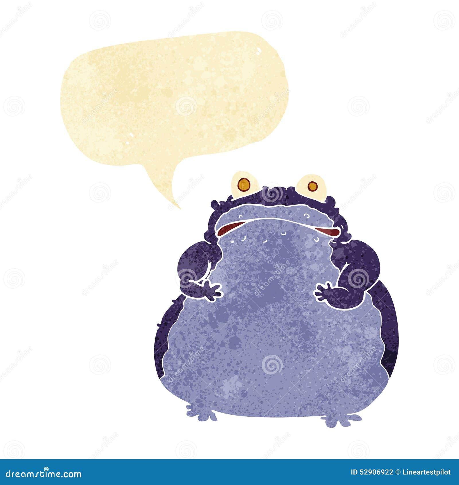 Cartoon Fat Frog with Speech Bubble Stock Illustration - Illustration ...