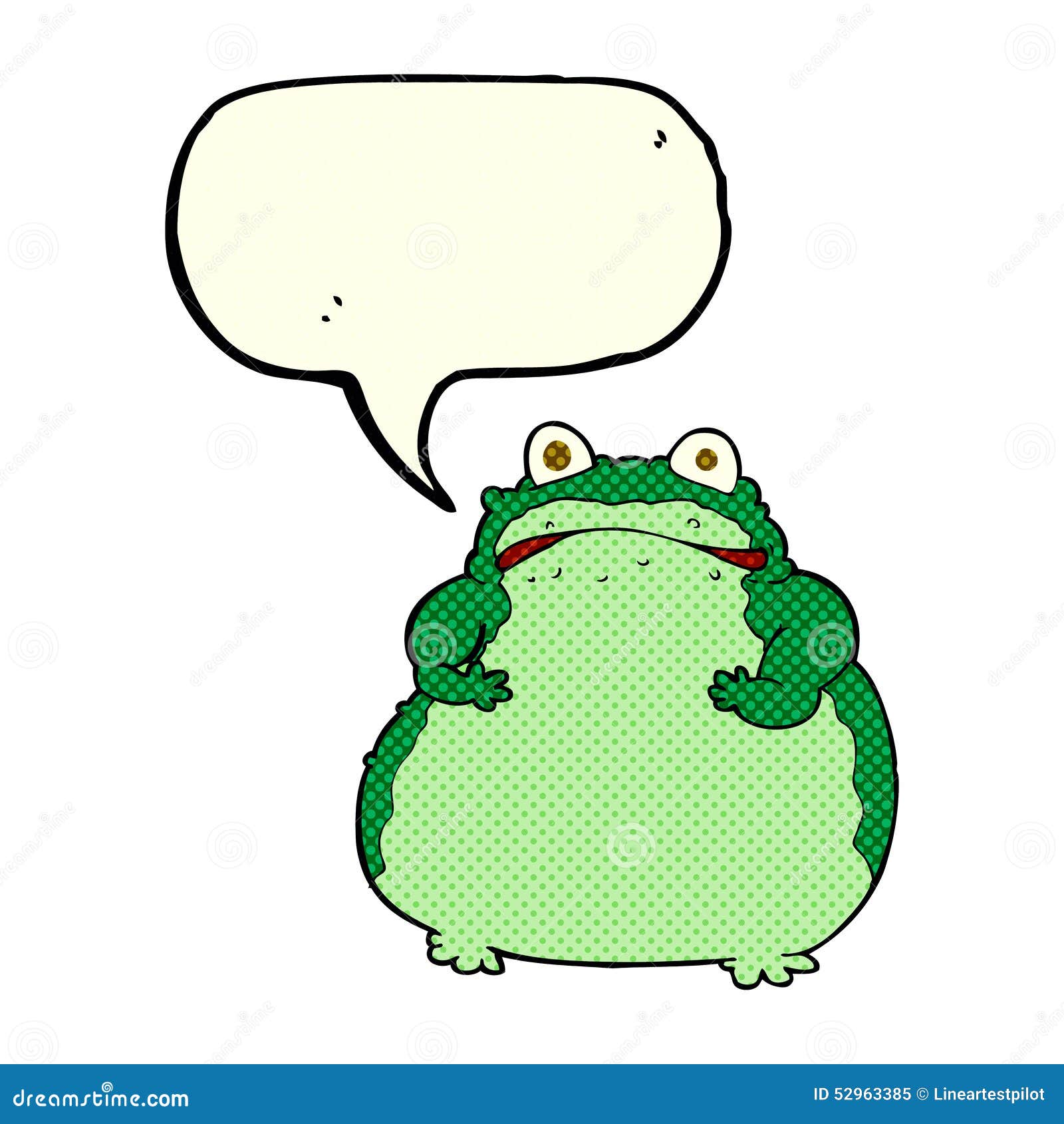 Cartoon Fat Frog with Speech Bubble Stock Illustration - Illustration ...