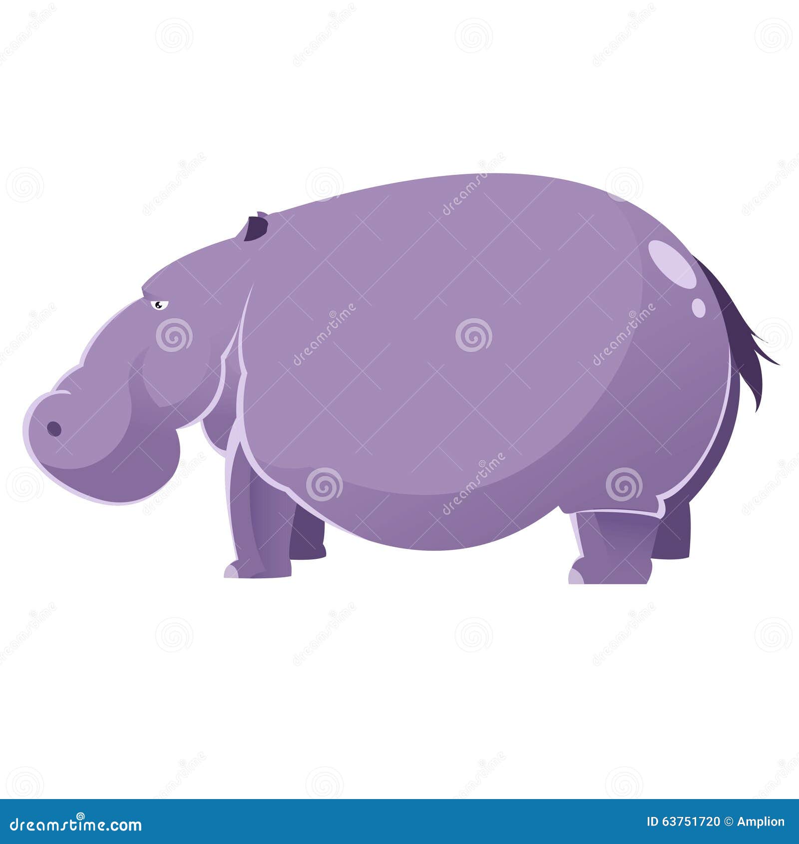 Cartoon fat Hippopotamus stock vector. Illustration of mascot - 63751720