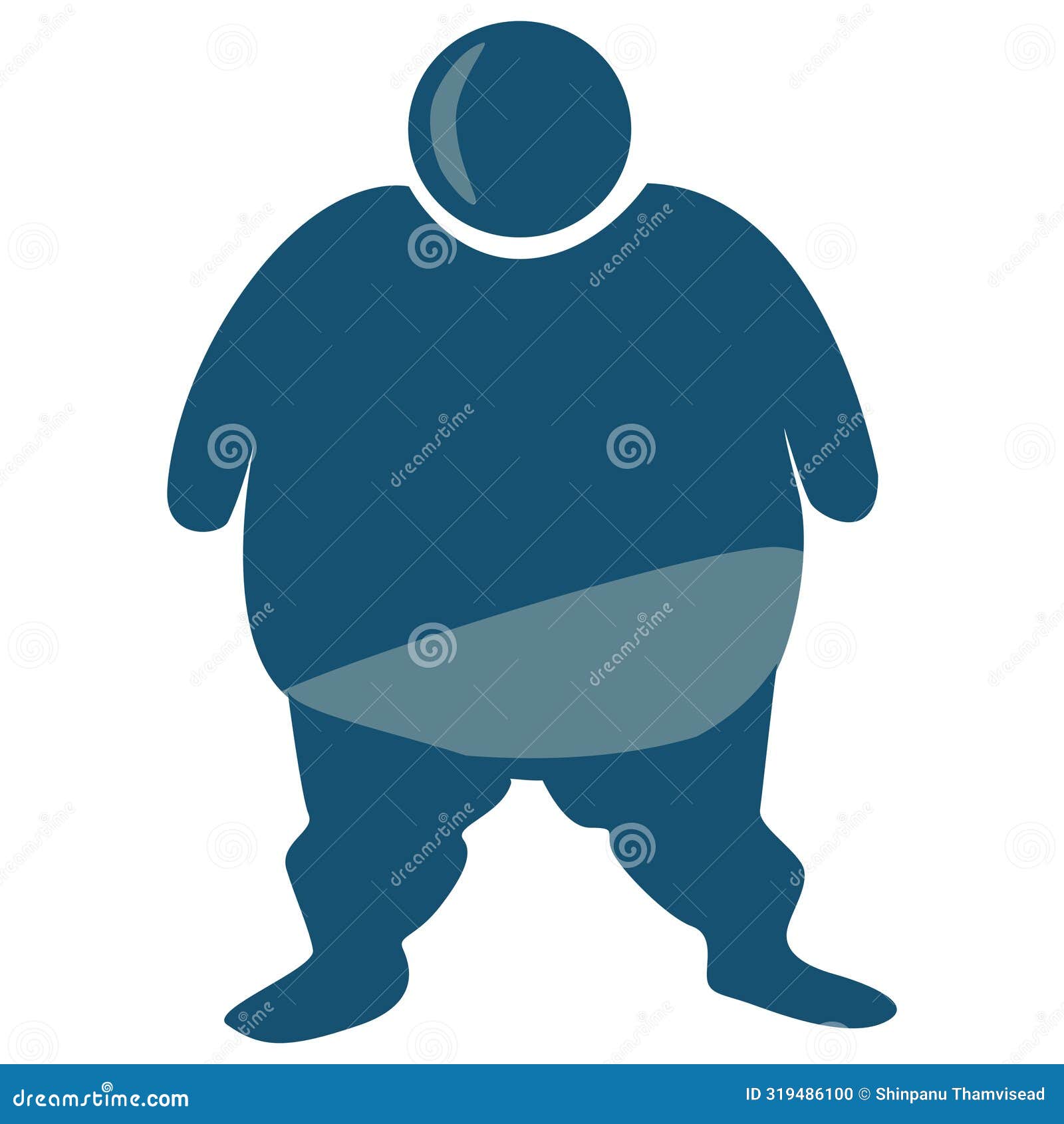 Cartoon of Fat Man. Overweight Man in Cartoon Style Stock Photo - Image ...