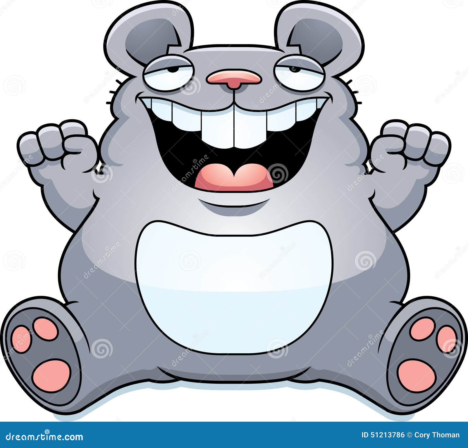 Cartoon Fat Mouse Sitting stock vector. Illustration of large - 51213786