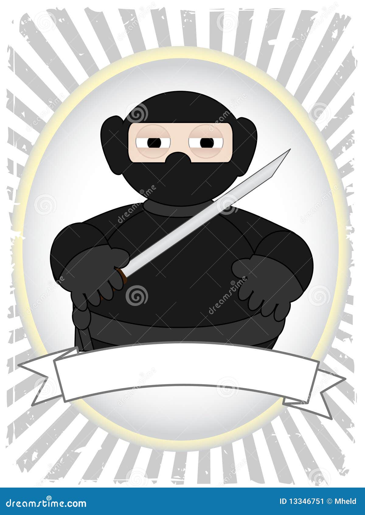 Cartoon Fat Ninja in Grunge Ray Ad Stock Vector - Illustration of ...
