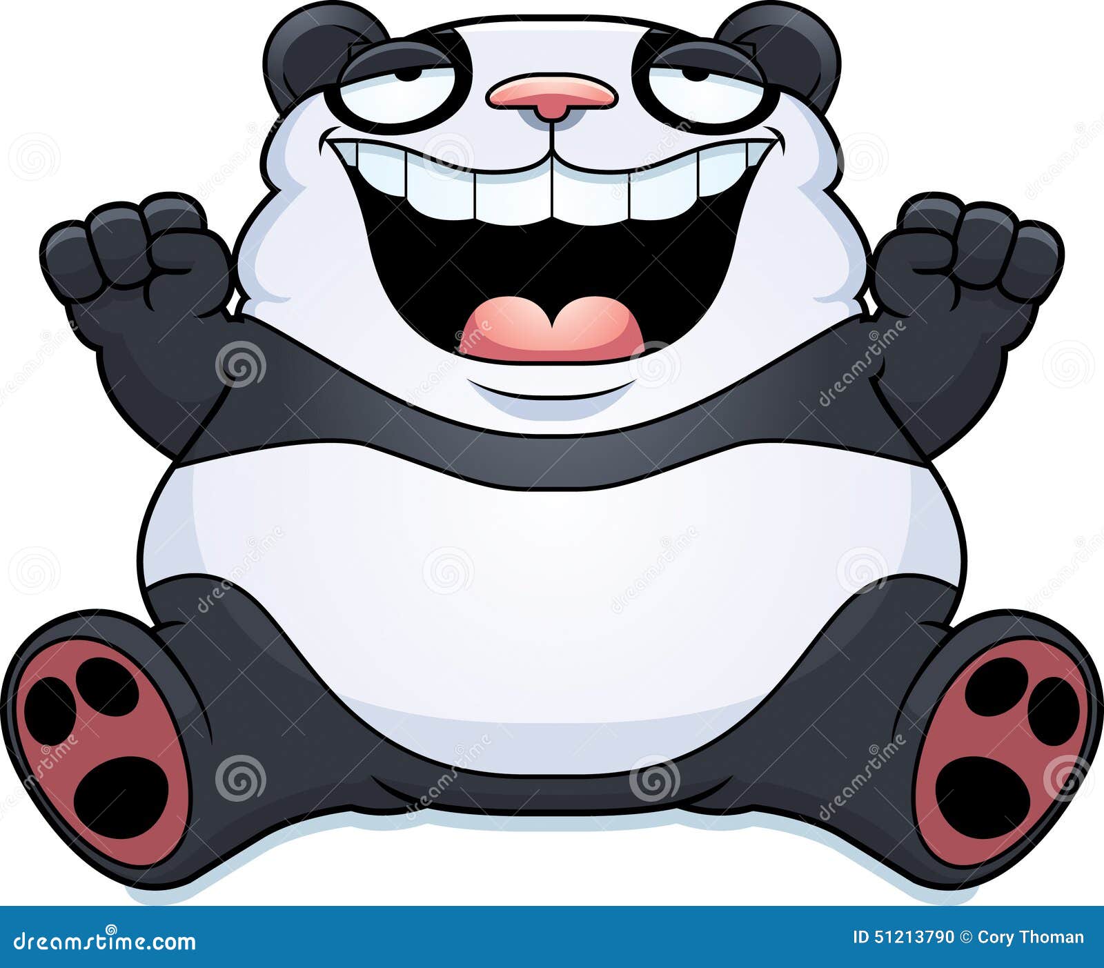 Cartoon Fat Panda Bear Sitting Stock Vector - Illustration of sitting ...