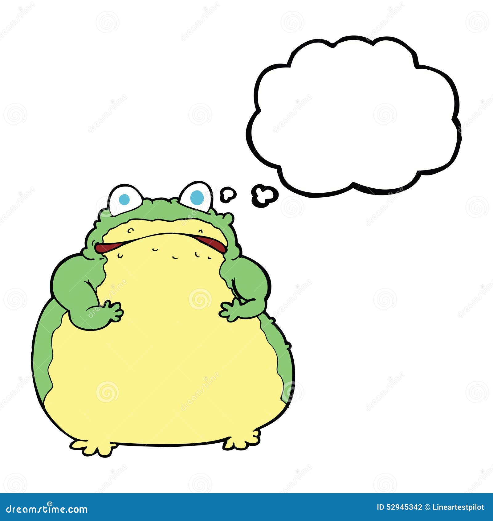 Cartoon Fat Toad with Thought Bubble Stock Illustration - Illustration ...