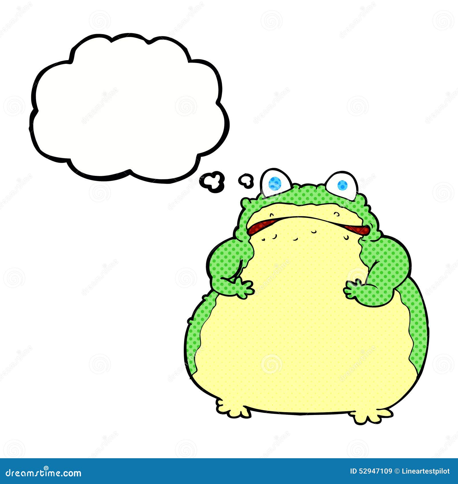 Cartoon Fat Toad with Thought Bubble Stock Illustration - Illustration ...