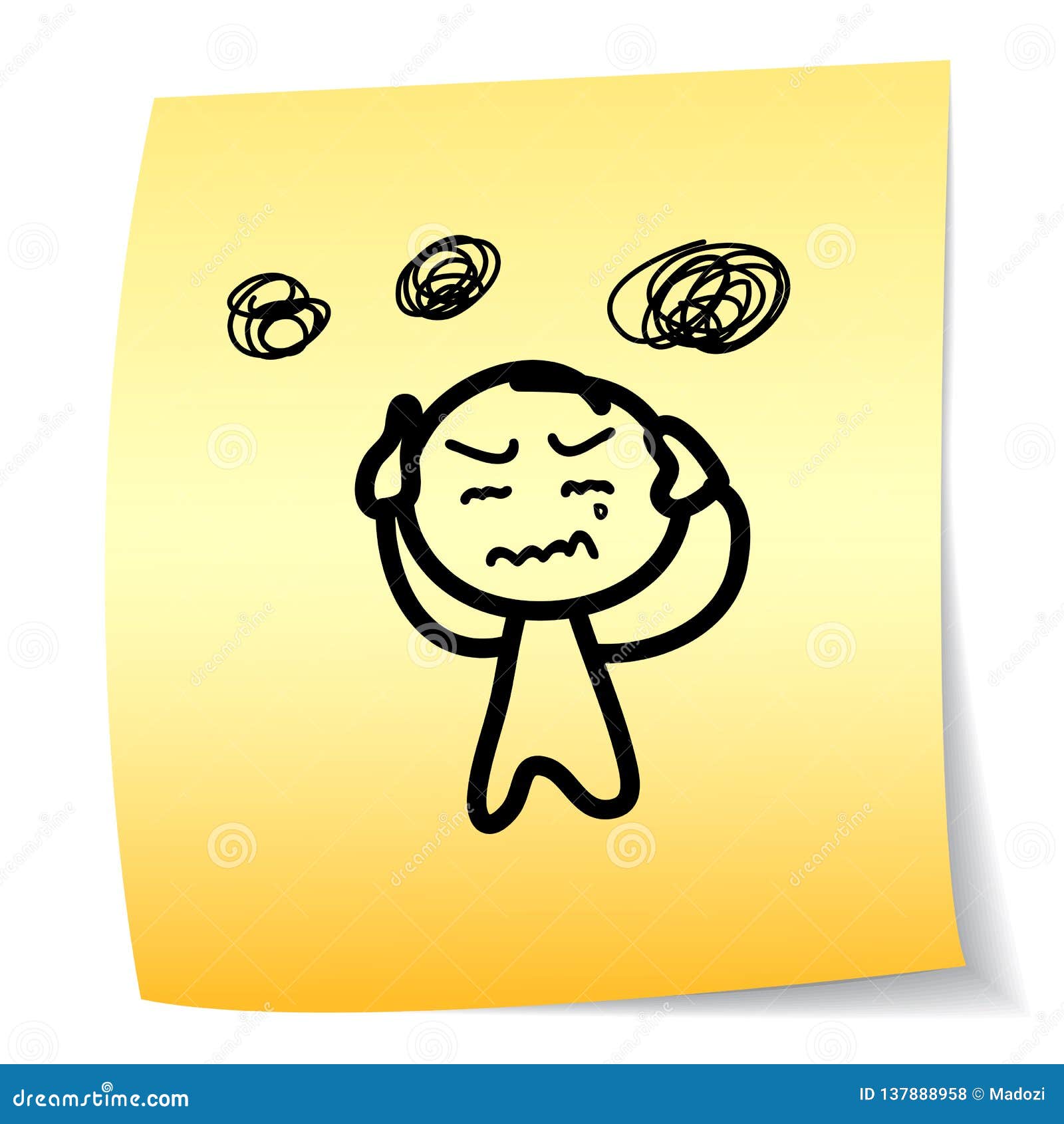 Cartoon feeling troubled stock vector. Illustration of sick - 137888958