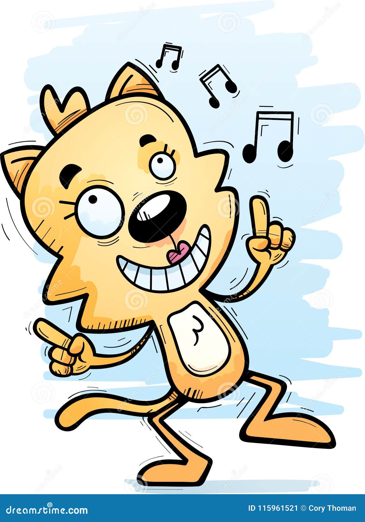 Cartoon Female Cat Dancing stock vector. Illustration of clipart ...