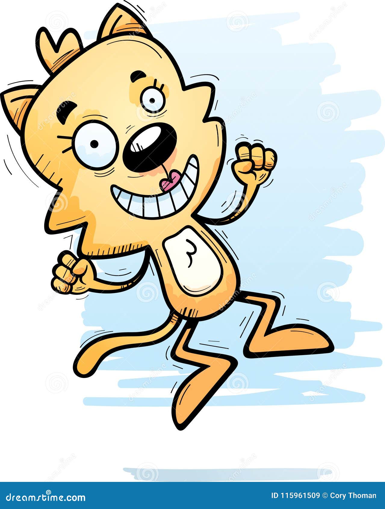 Cartoon Female Cat Jumping stock vector. Illustration of cartoon ...