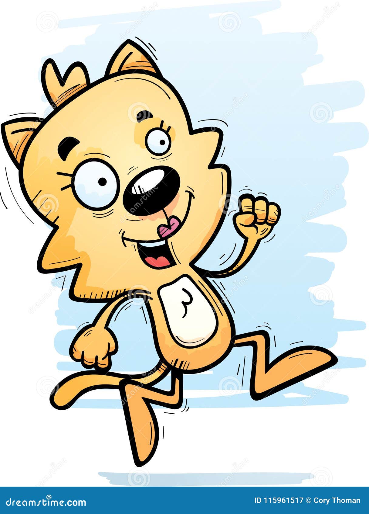 Cartoon Female Cat Running stock vector. Illustration of jogging ...