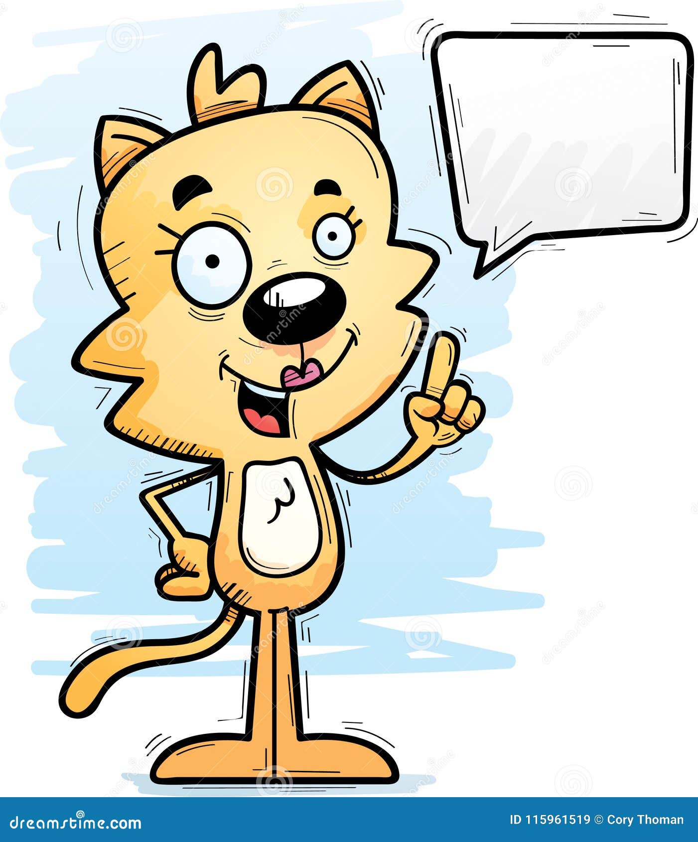 Cartoon Female Cat Talking stock vector. Illustration of balloon ...