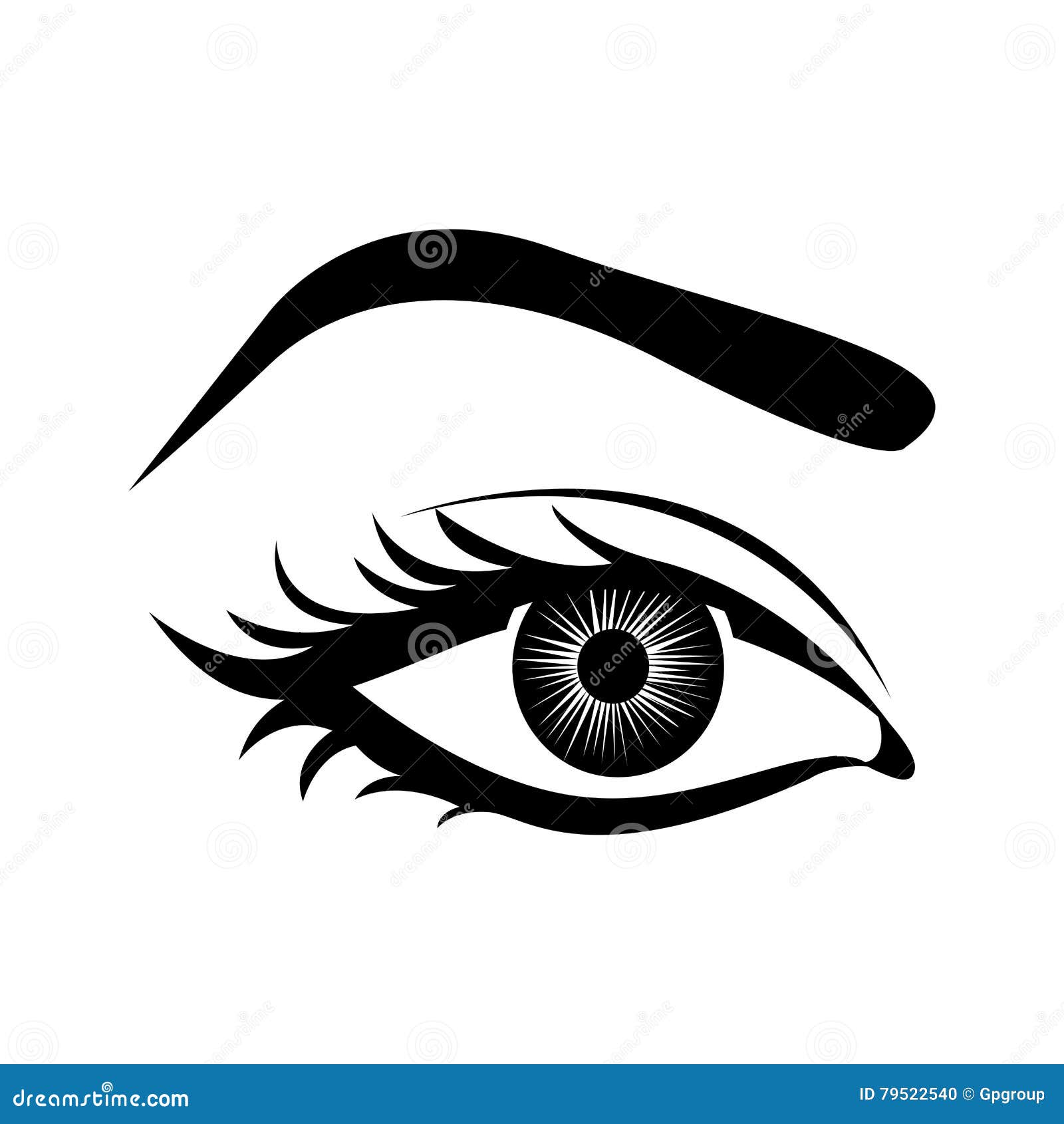 Cartoon Female Eye Icon Image Stock Vector - Illustration of anatomy ...